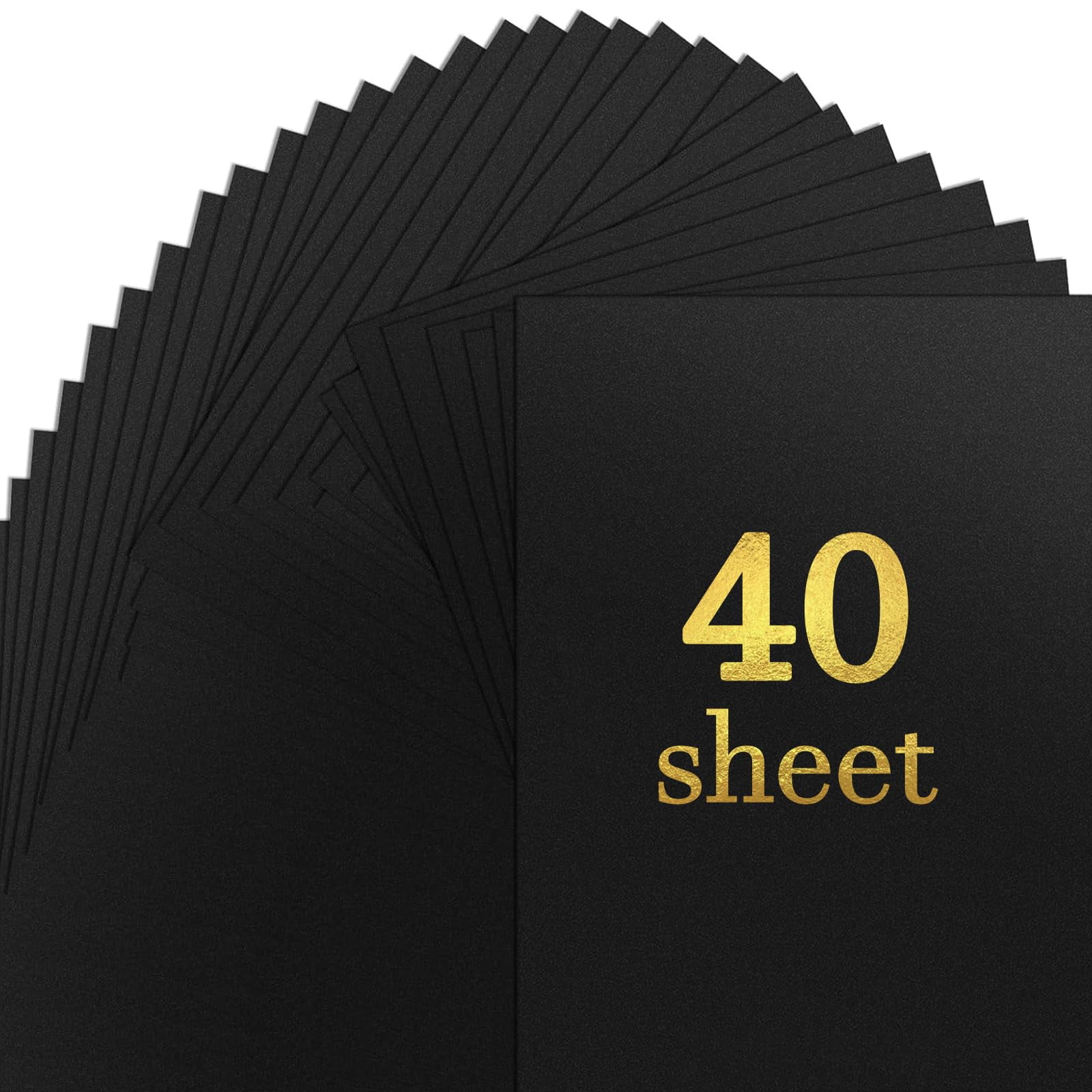 RYKOMO 40 Sheets Black AIF9 Cardstock Paper 8.5 x 11 Inch Thick ...
