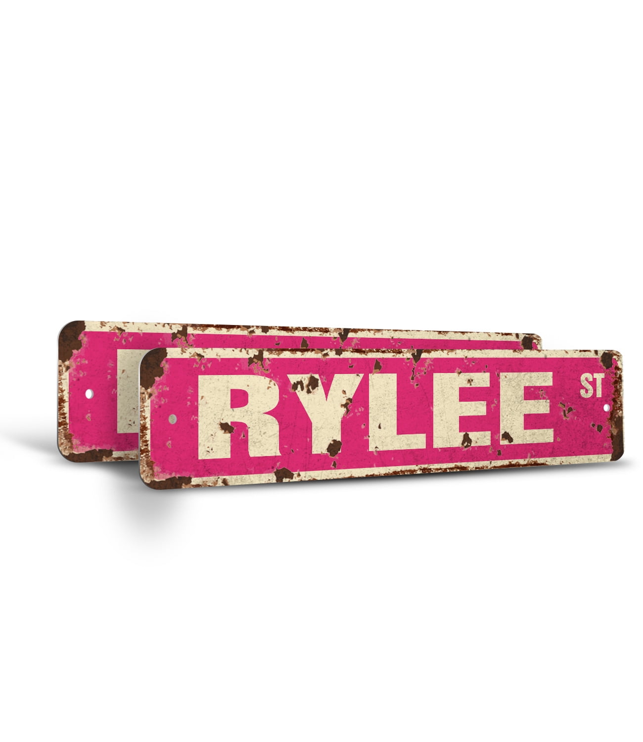 RYLEE Vintage Style Rustic Street Sign – (2 Pack) Childrens Name Room ...
