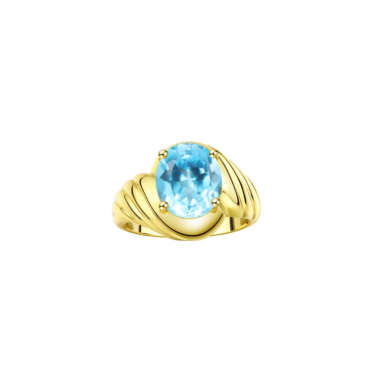 Fairy Ring Bague 14K Or Jaune RYLOS Pour Femme - Pierre Ovale Solitaire ...