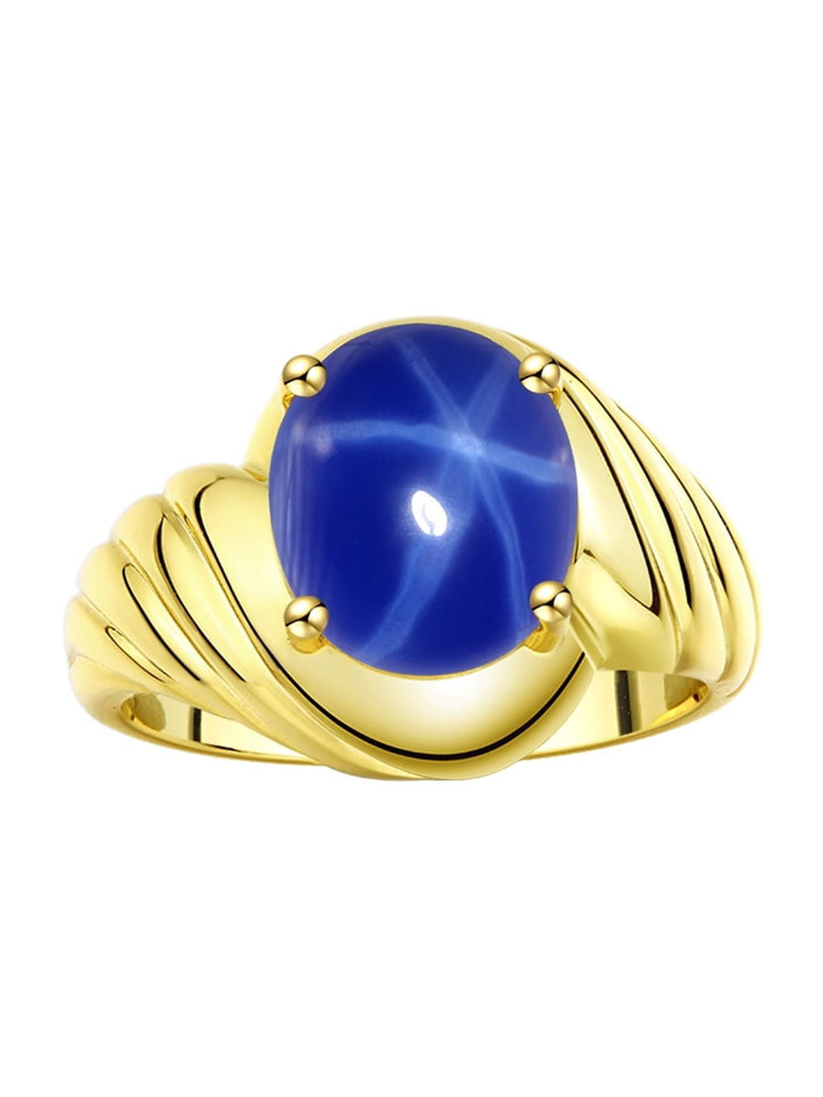 RYLOS Rings for Women 14K Gold Plated Silver Ring Classic Style Oval ...