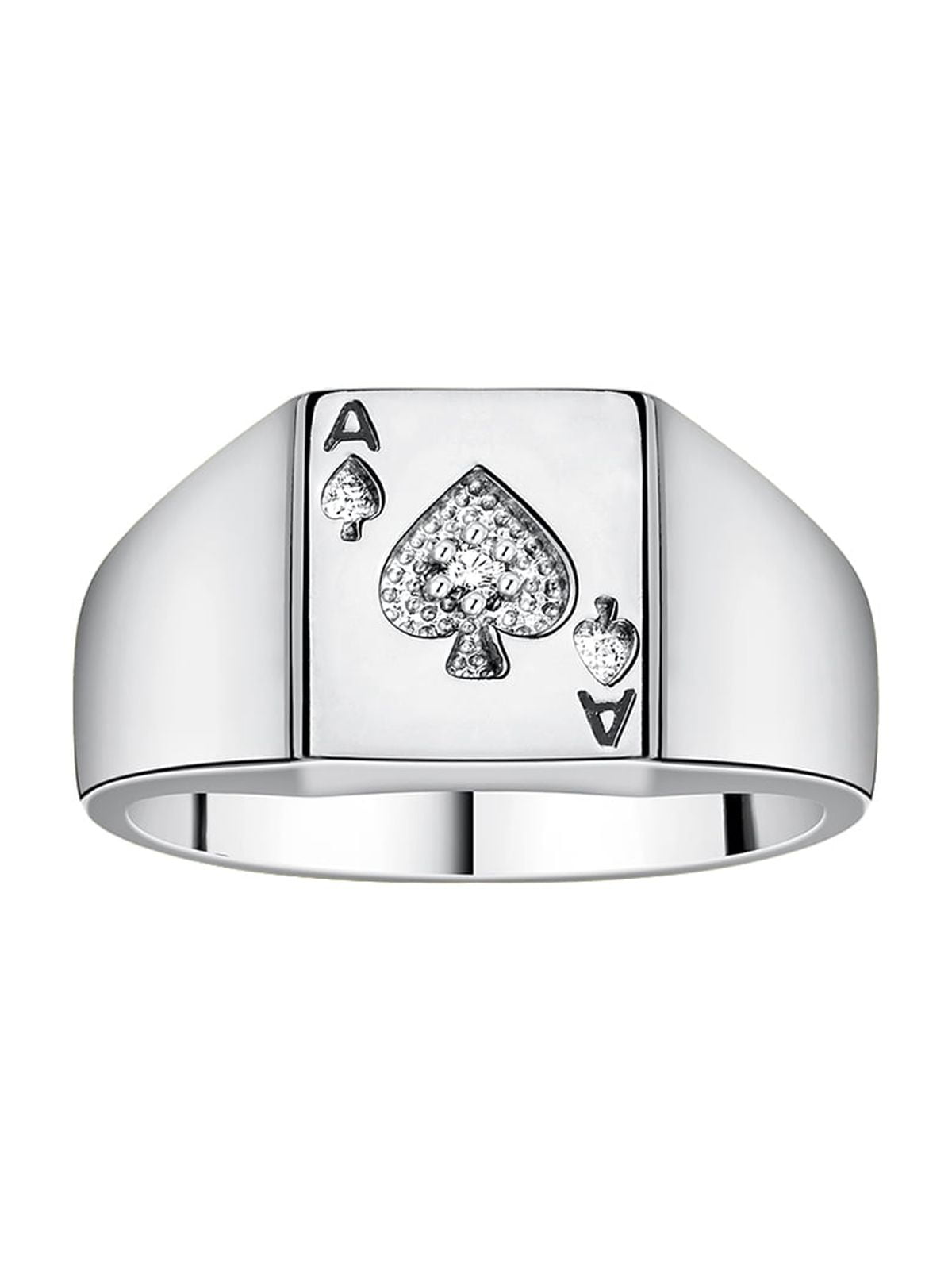 RYLOS Gambling Rings Sterling Silver Designer Ring Lucky Ace of Spades ...