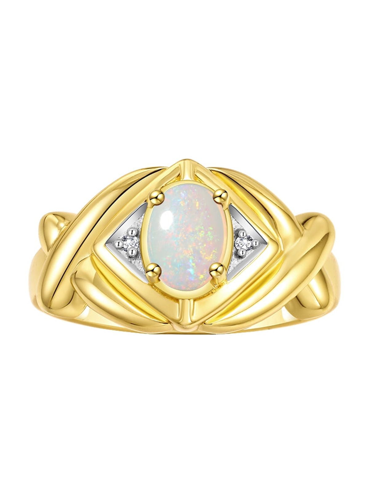 RYLOS Rings for Women 14K Gold Plated Silver Ring XOXO Hugs & Kisses ...