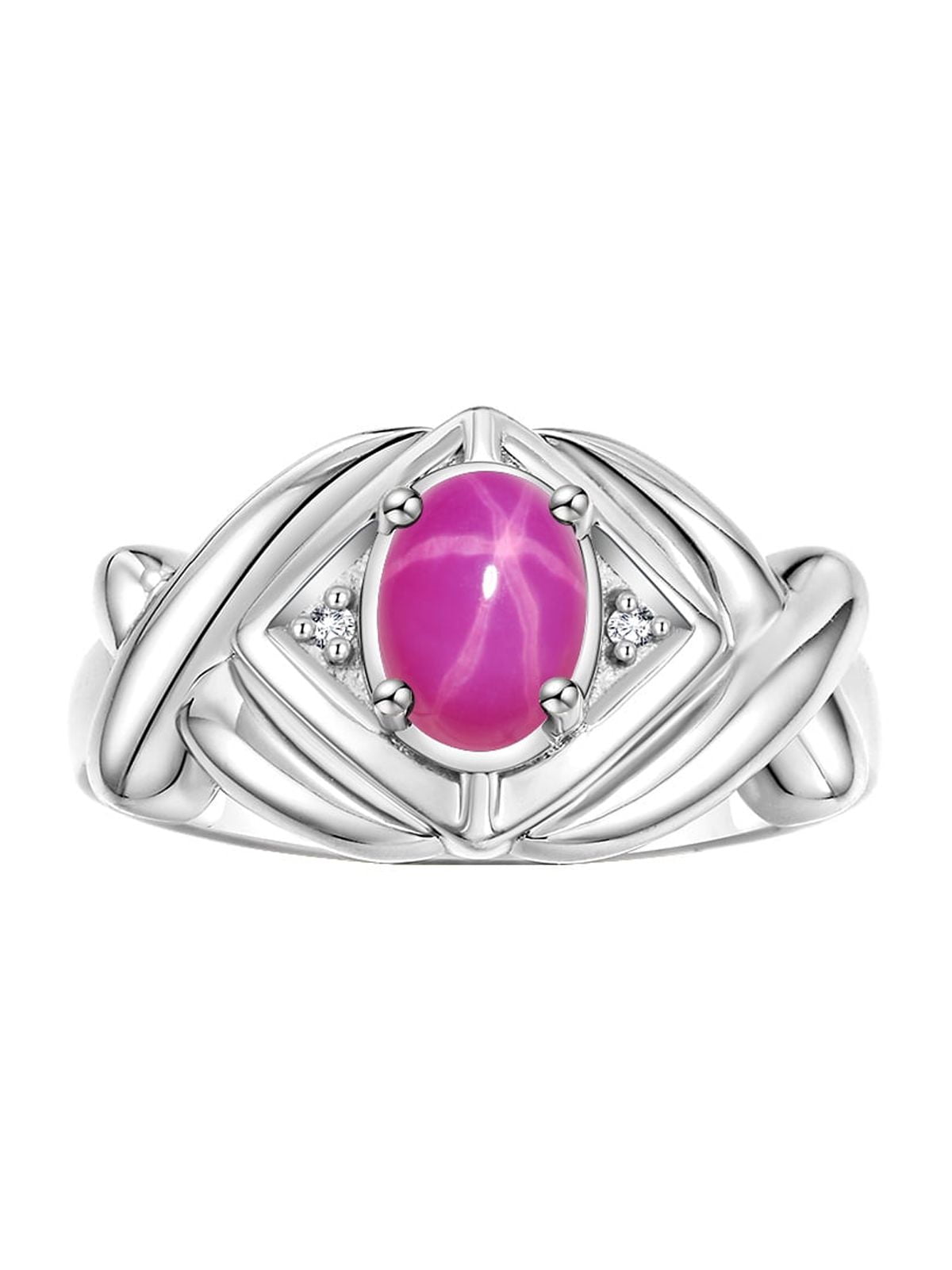 RYLOS Rings for Women Sterling Silver Ring XOXO Hugs & Kisses 7X5MM ...