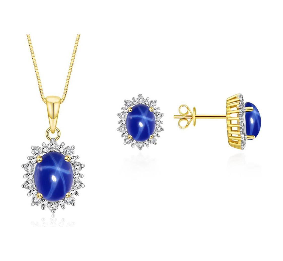 RYLOS Matching Jewelry Set 14K Yellow Gold Princess Diana Inspired ...
