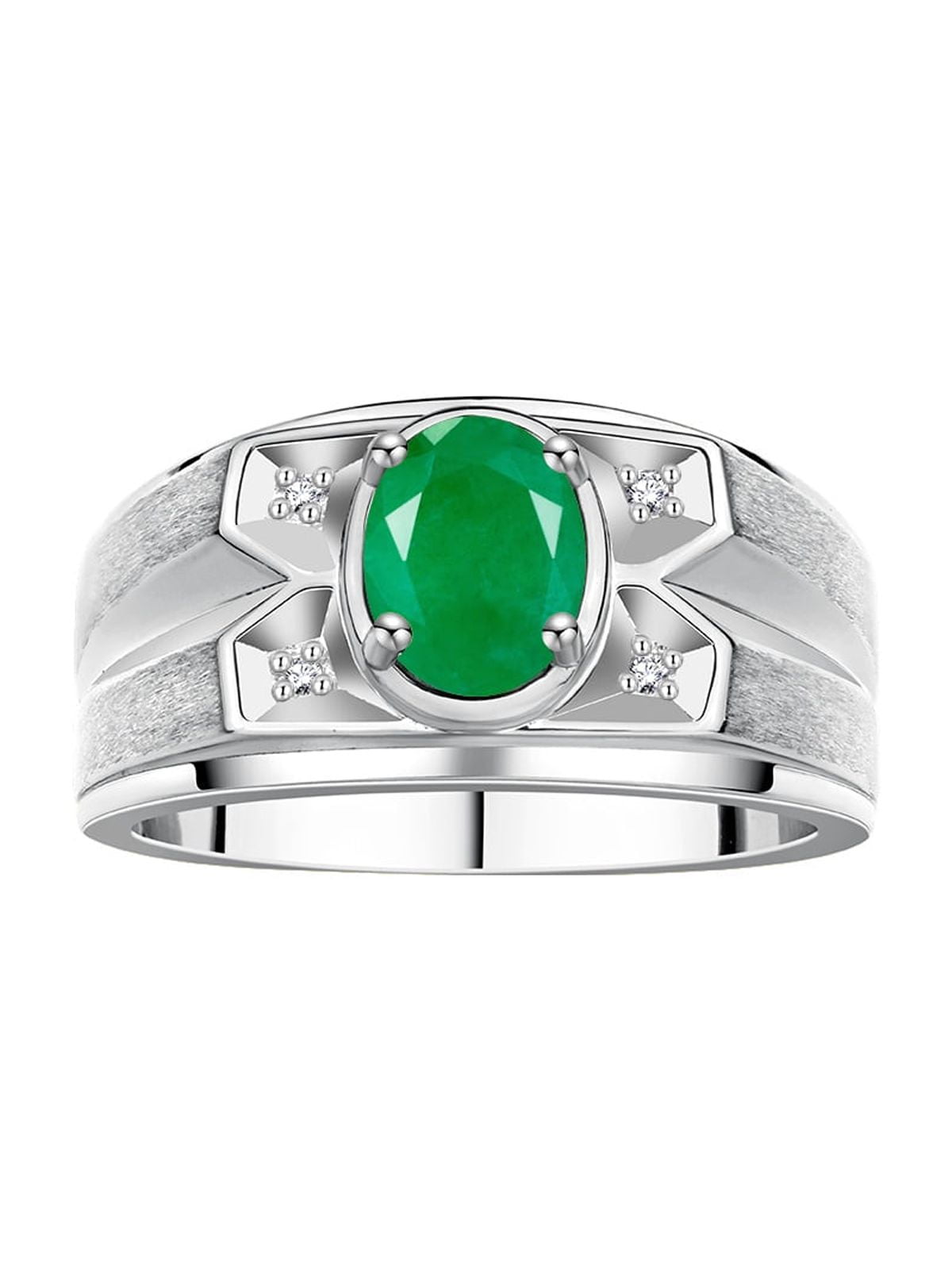 RYLOS Men's Rings 14K White Gold Rings Classic Designer Style 8X6MM ...