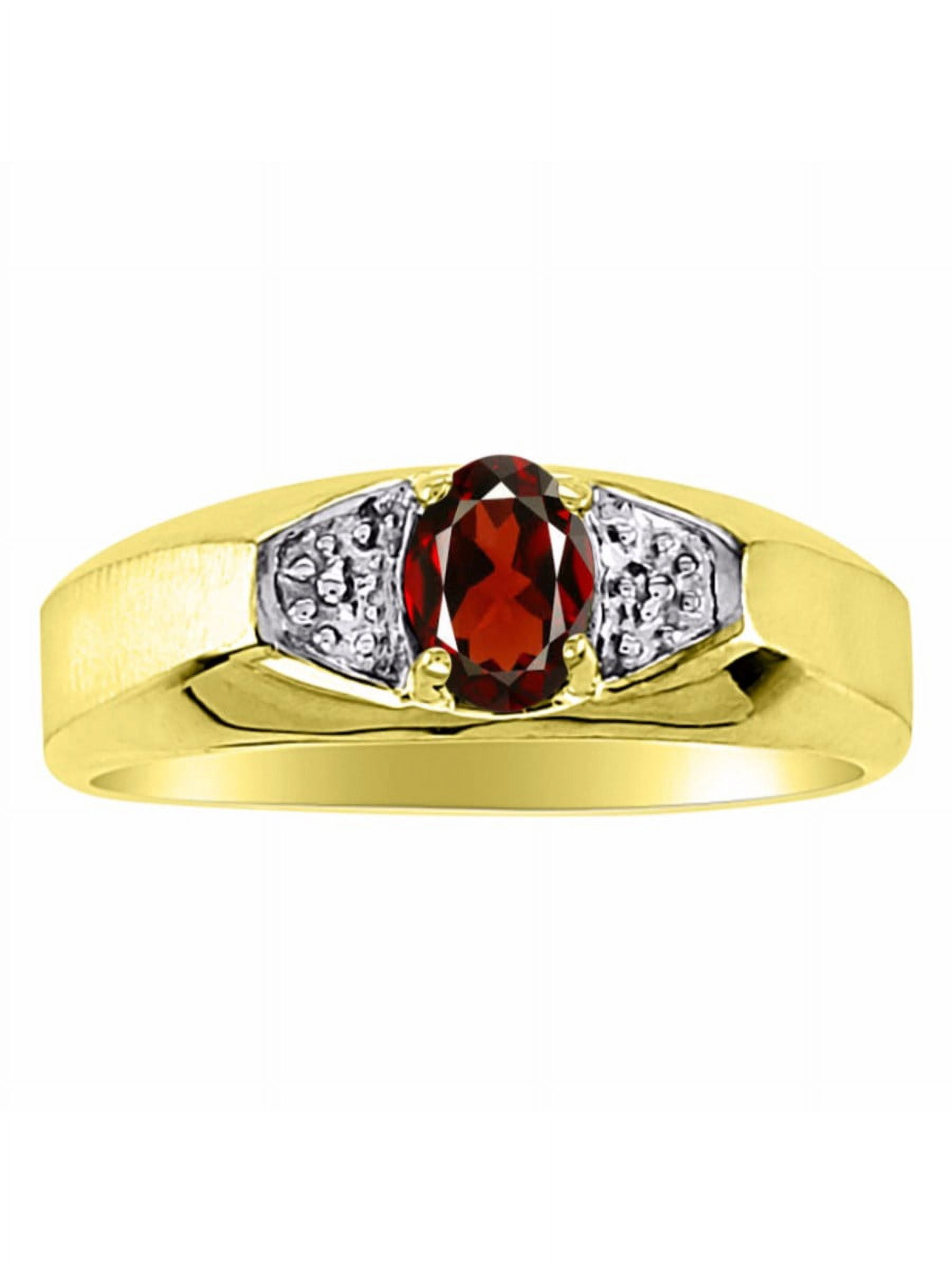 RYLOS Men's Rings 14K Yellow Gold Classic Nugget 6X4MM Oval Gemstone ...