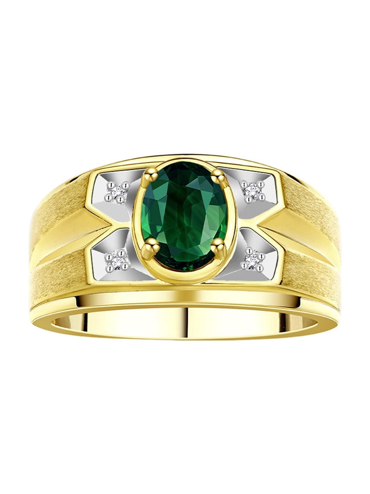 RYLOS Men's Rings 14K Yellow Gold Rings Classic Designer Style 8X6MM ...