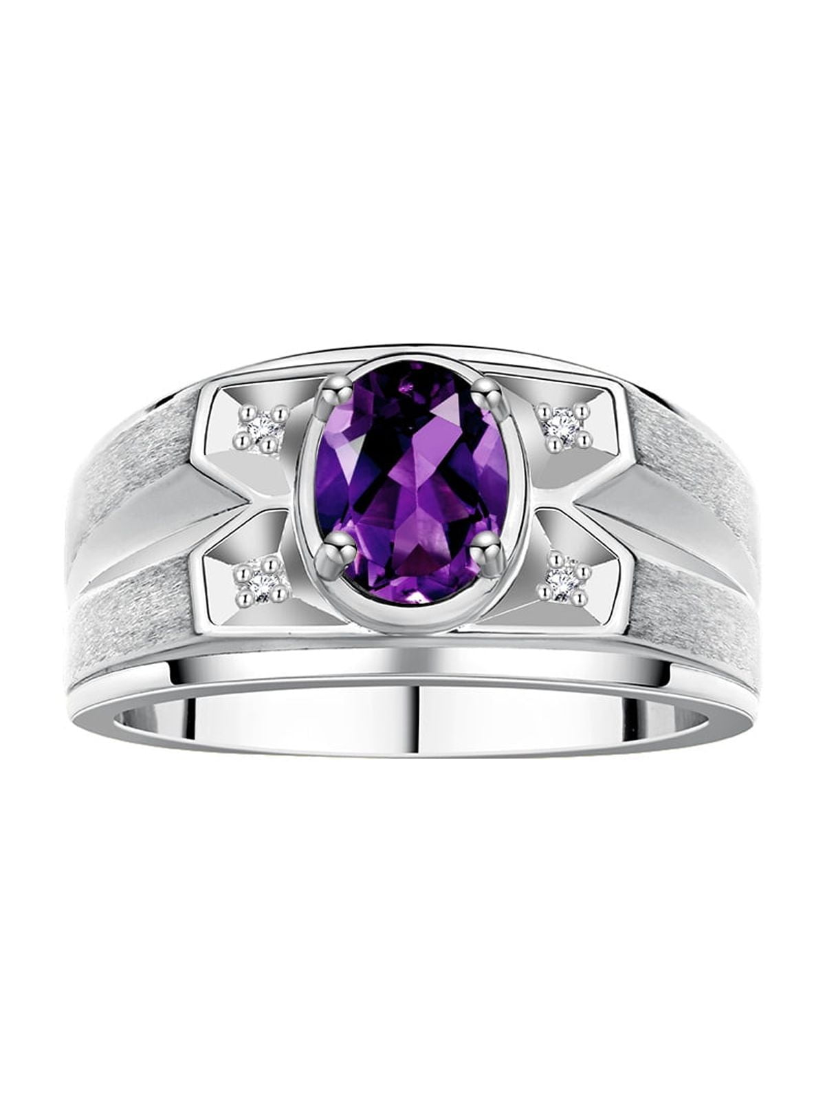 RYLOS Men's Rings Sterling Silver Rings Classic Designer Style 8X6MM ...