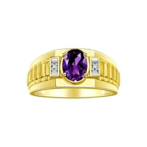 RYLOS Men's Rings Yellow Gold Plated Silver Rings Classic Designer ...