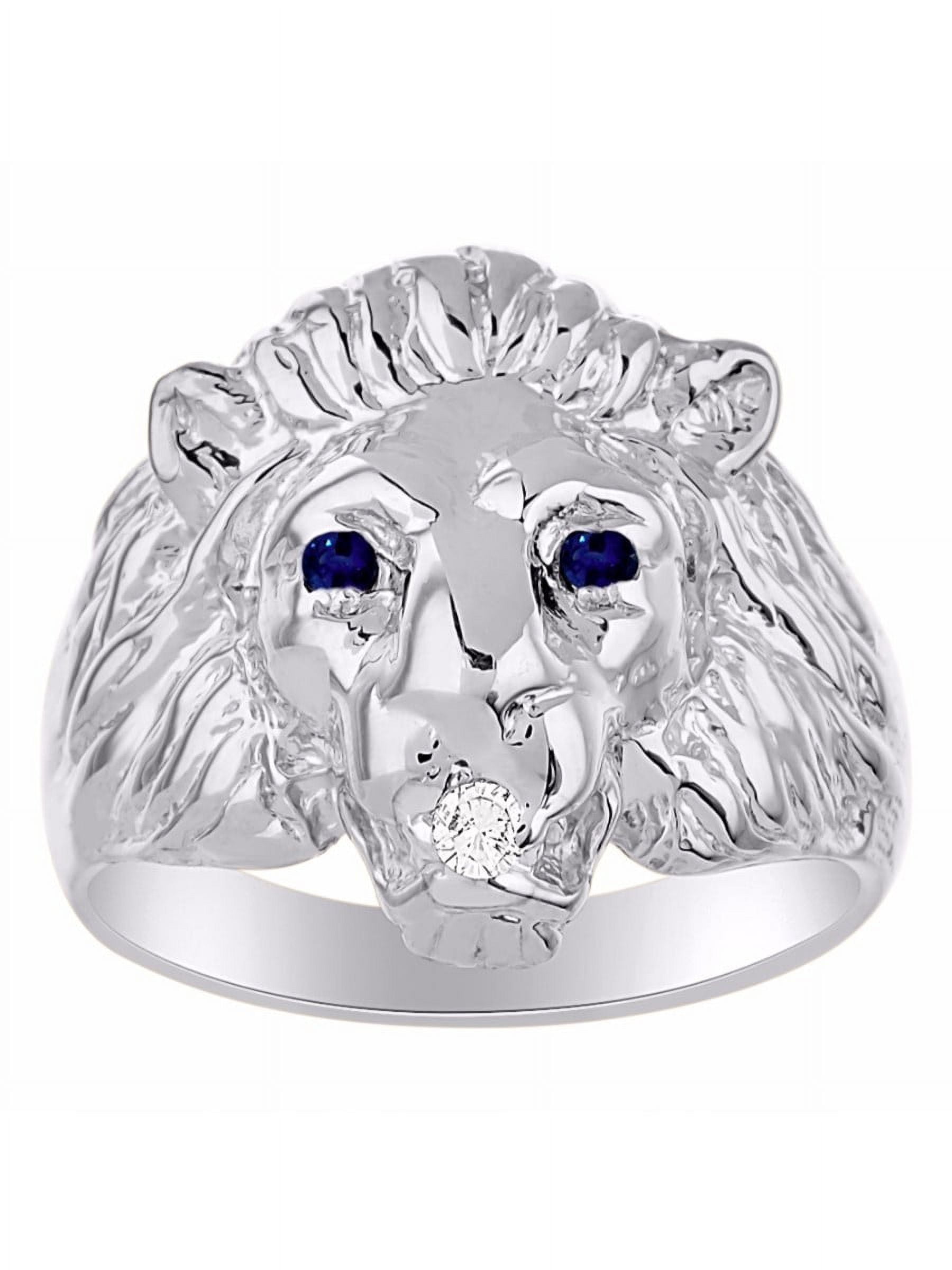 RYLOS Mens Rings 14K White Gold* Amazing Conversation Starter Set with ...