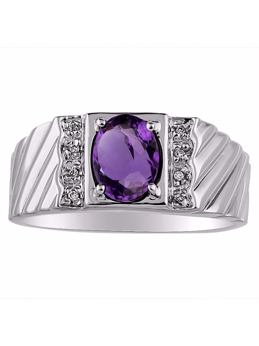 Tommaso Design Large Oval Genuine Amethyst Ring - Walmart.com