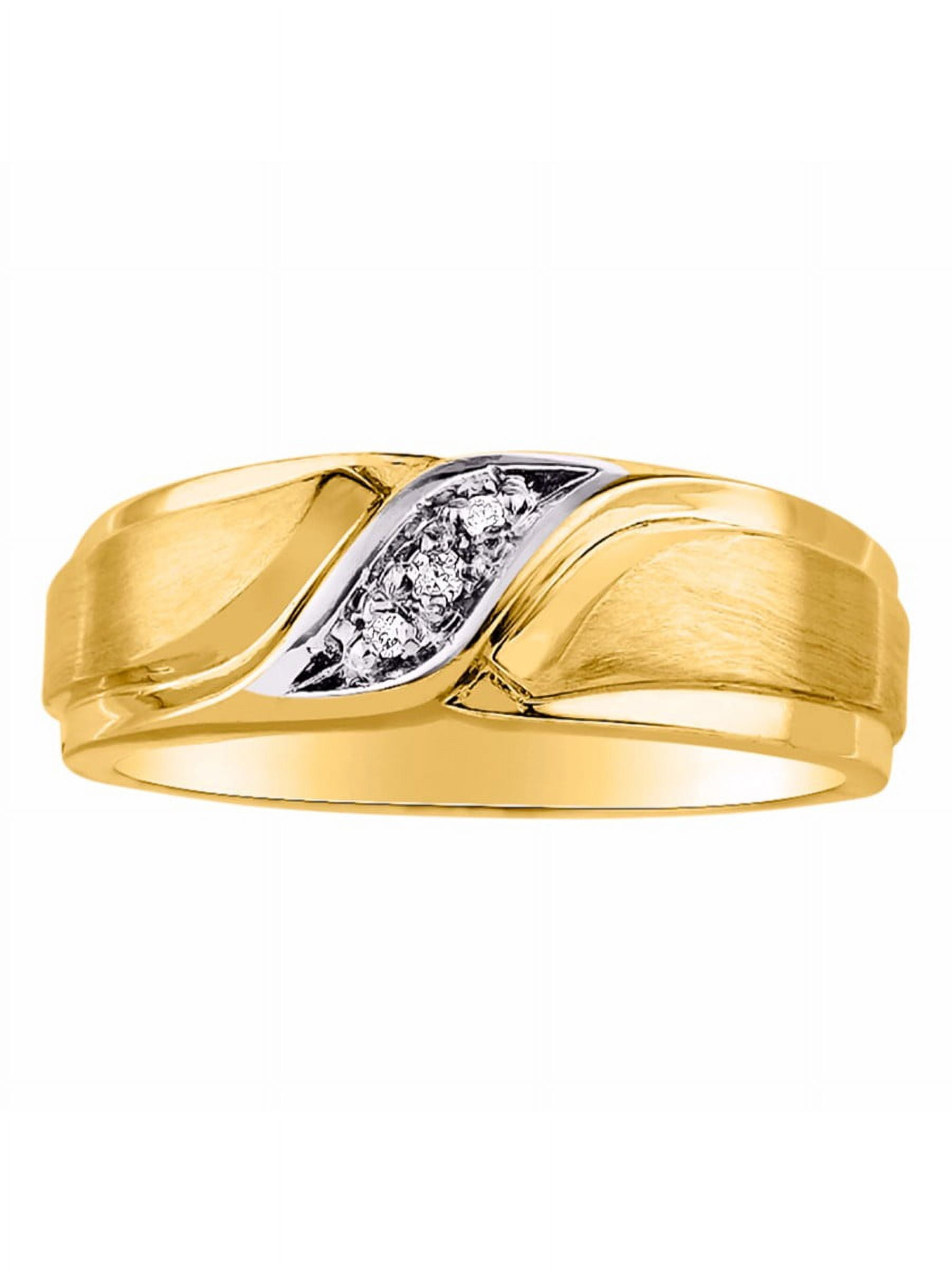 RYLOS 14K Yellow Gold His/Hers Wedding Bands, adorned with Diamonds ...