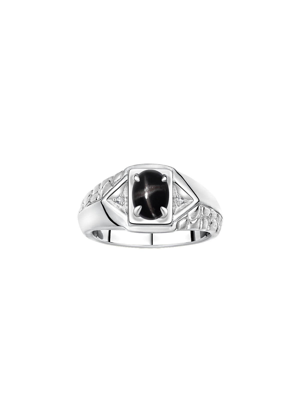 Rylos Sterling Silver Classic 7X5MM Oval Black Star Sapphire ...