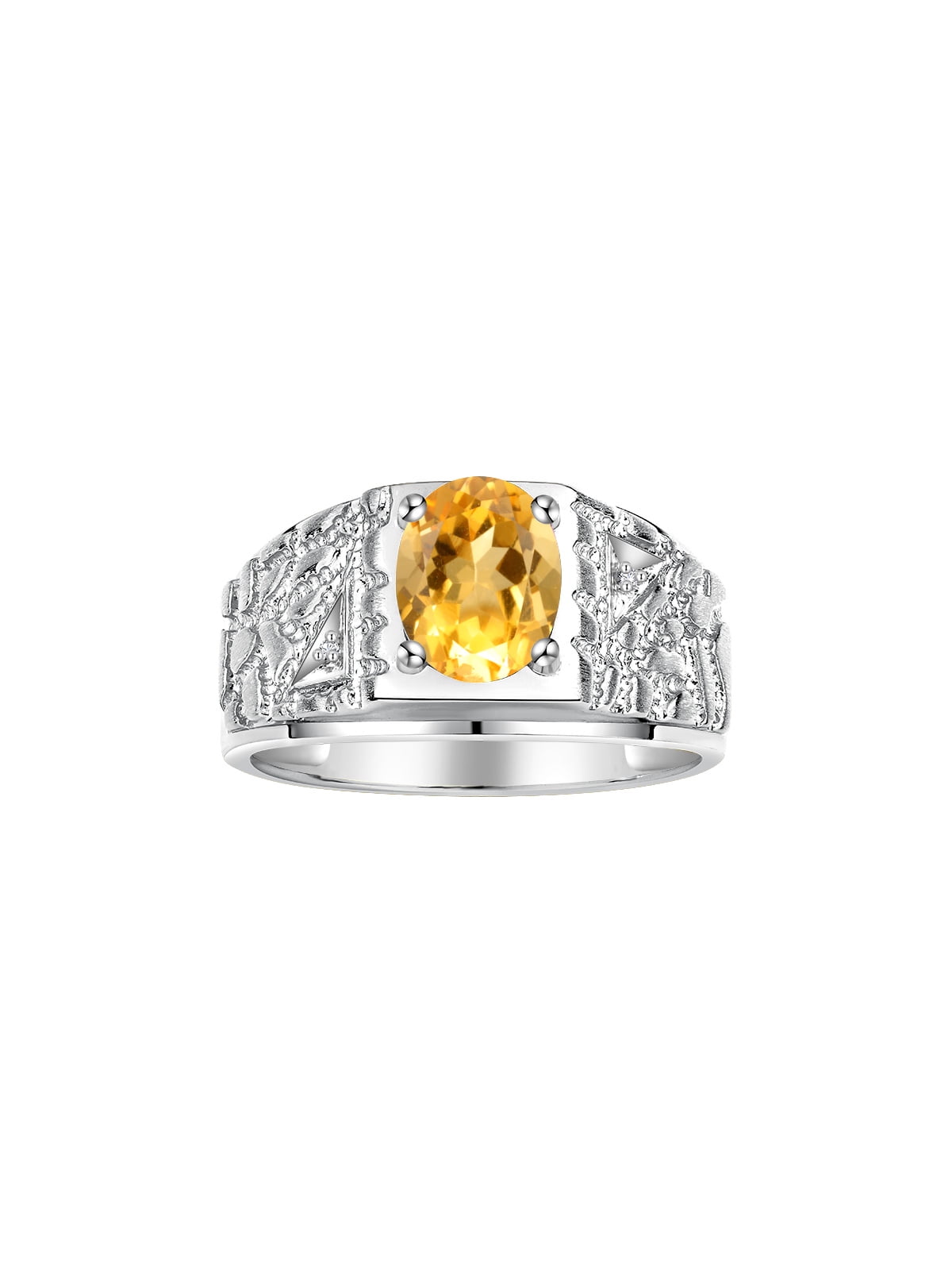 RYLOS Men's Rings Sterling Silver Designer Nugget Ring Oval 9X7MM ...