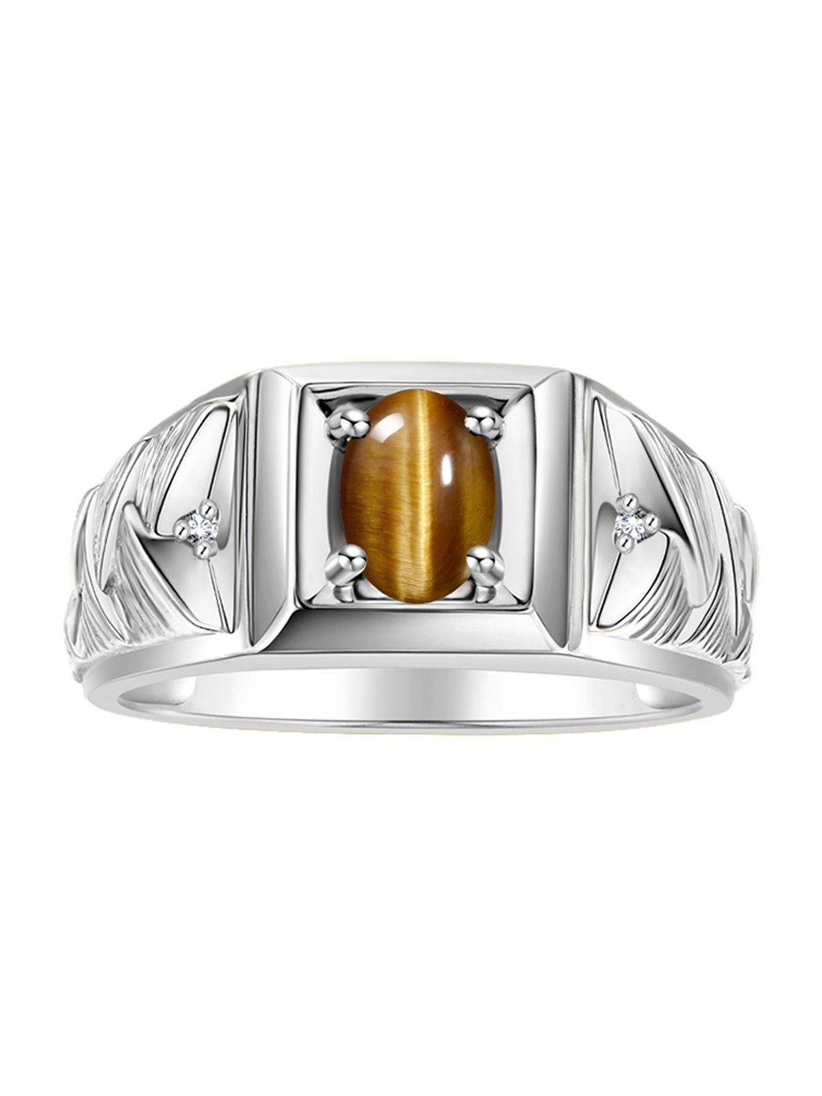 RYLOS Men's Rings Sterling Silver Rings Designer Weave Band 7X5MM Oval ...