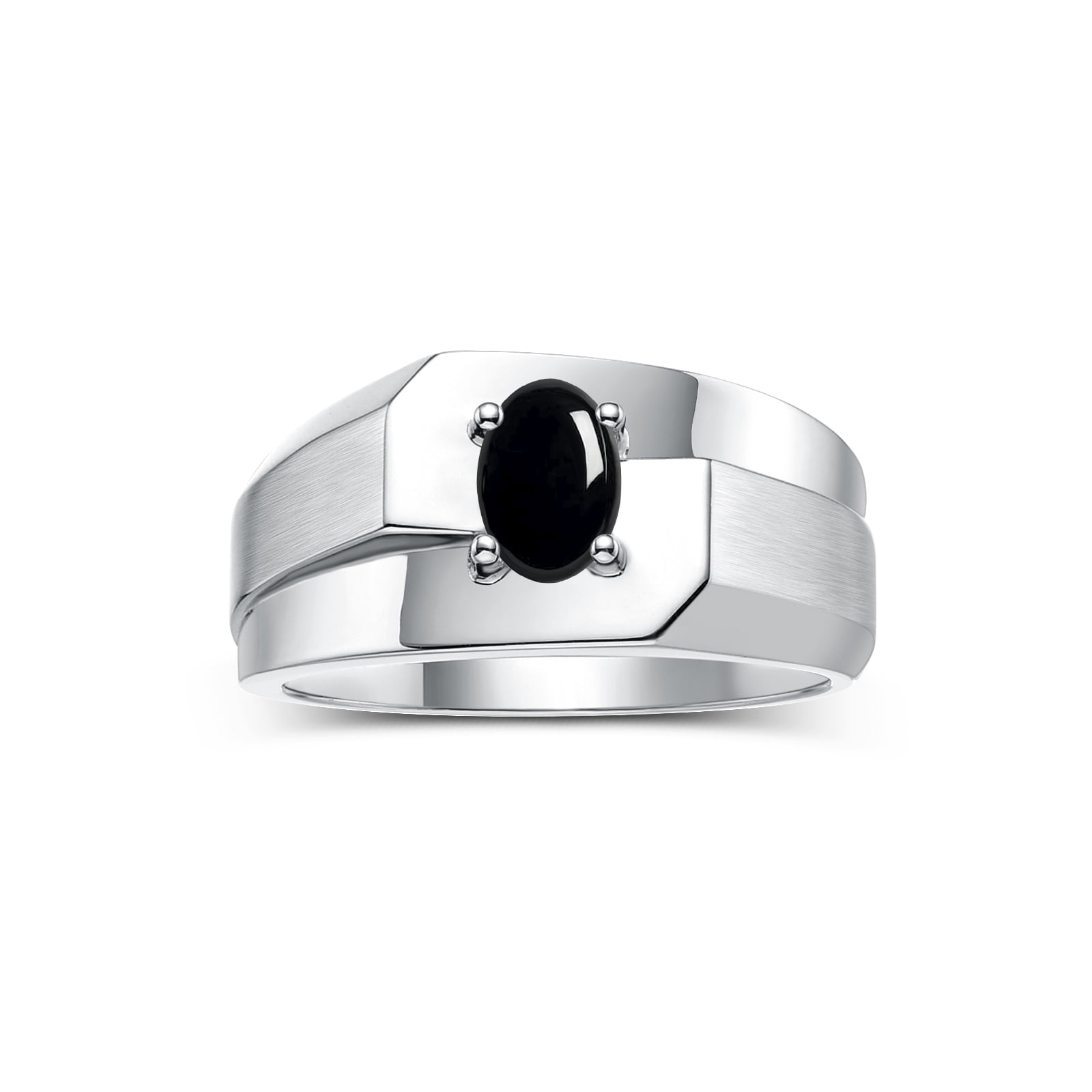 RYLOS Men's Rings Sterling Silver Ring Classic Solitaire 7X5MM Oval ...