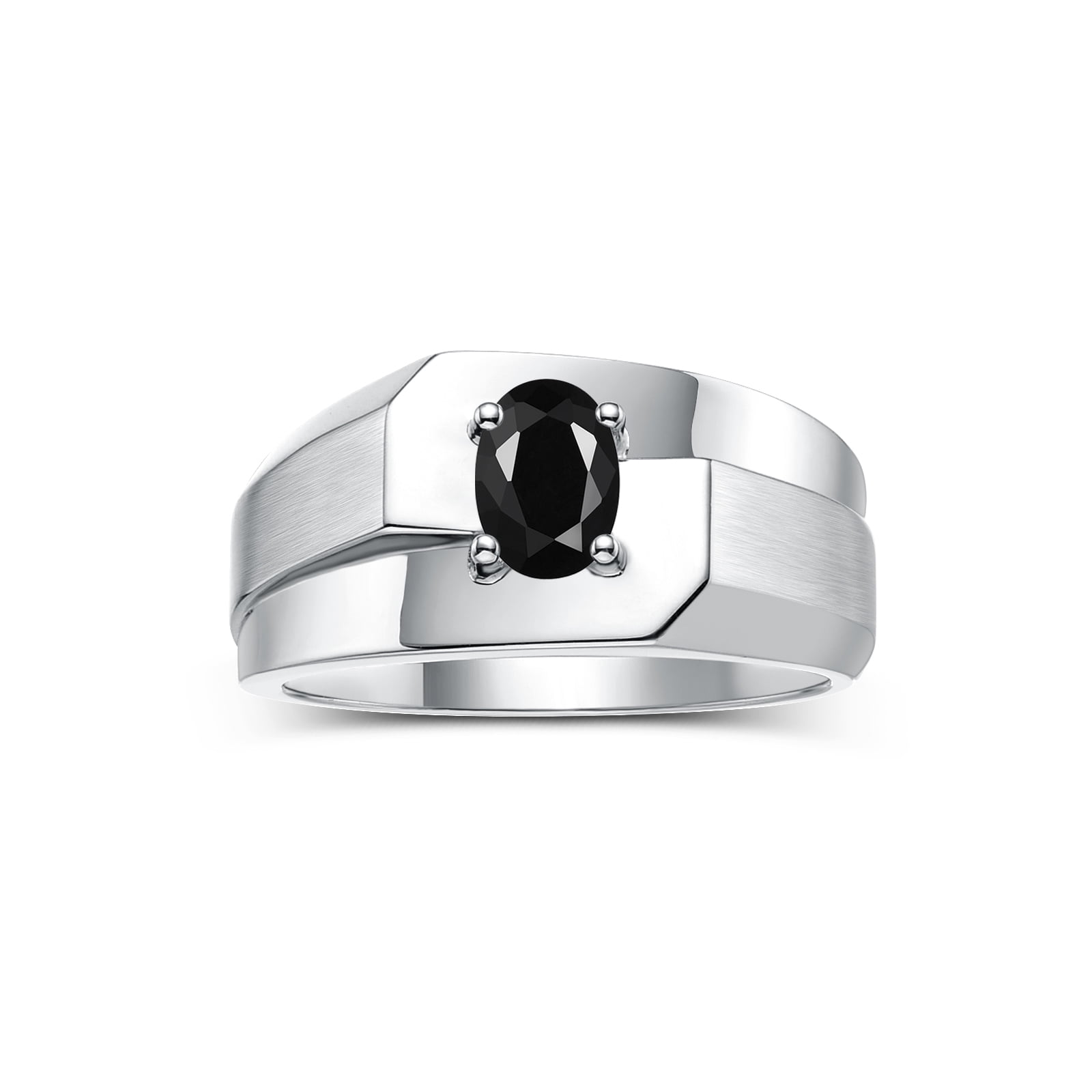 RYLOS Men's Rings Sterling Silver Ring Classic Solitaire 7X5MM Oval ...