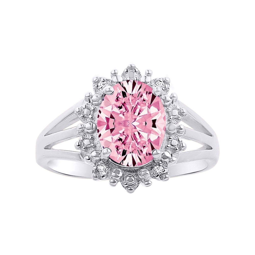 *RYLOS Princess Diana Inspired Pink Ice & Diamond Ring - October ...