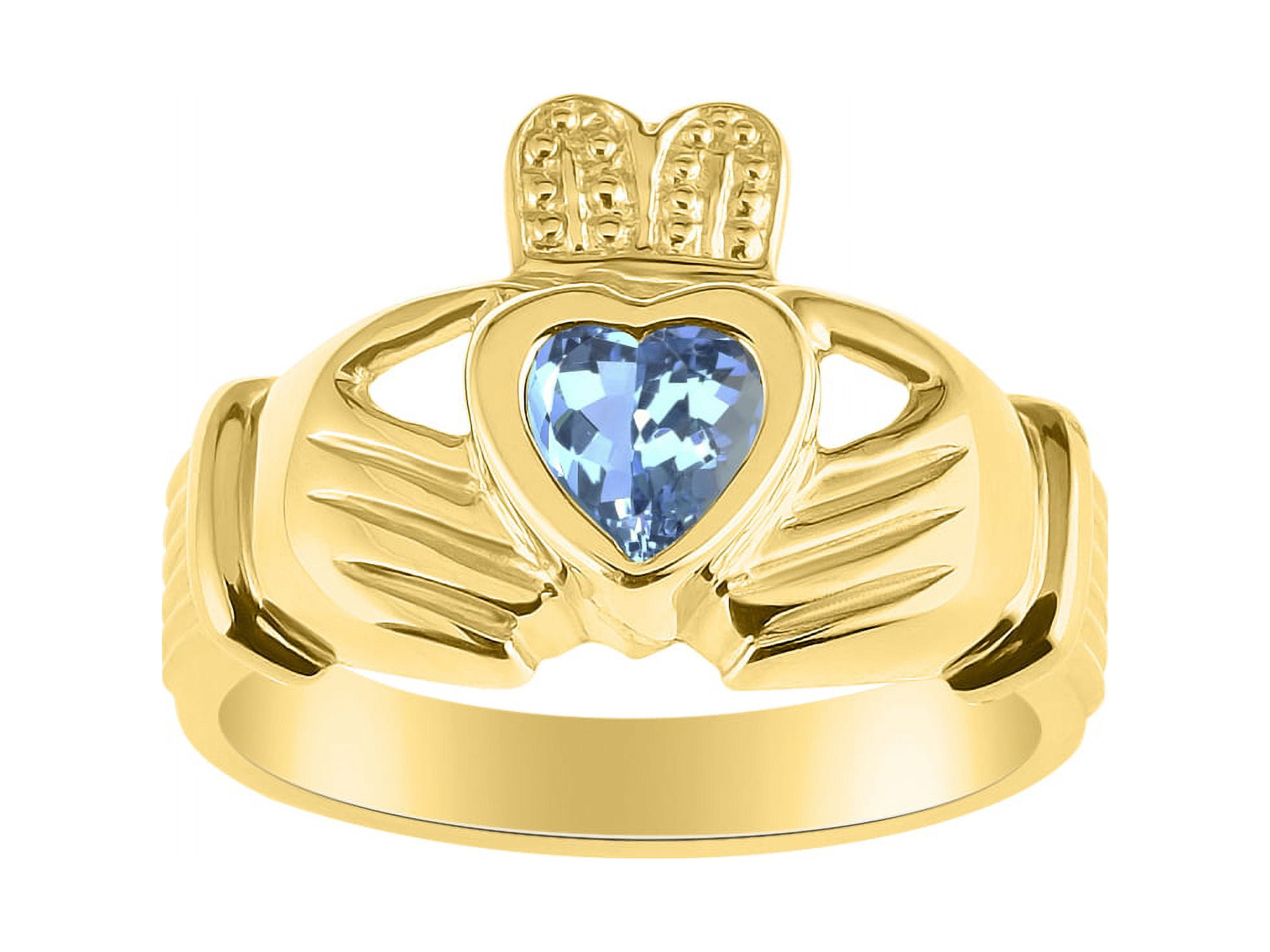 RYLOS Rings Gold Plated Silver Claddah Love, Loyalty & Friendship Heart ...