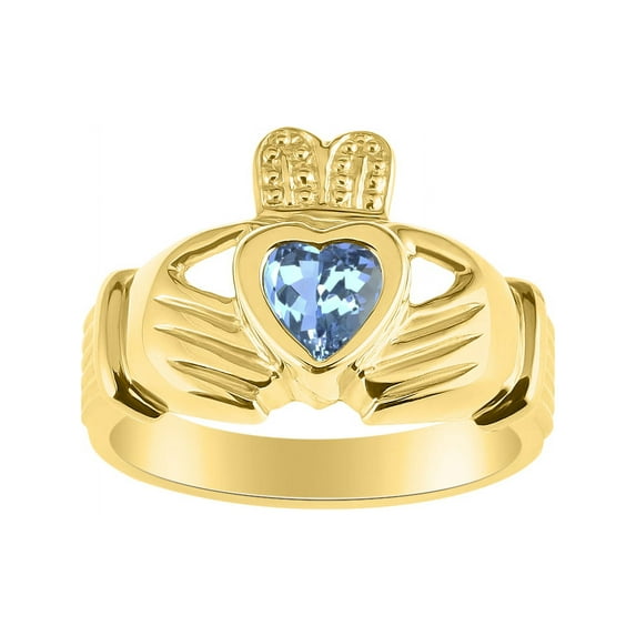 RYLOS Rings Gold Plated Silver Claddah Love, Loyalty & Friendship Heart ...