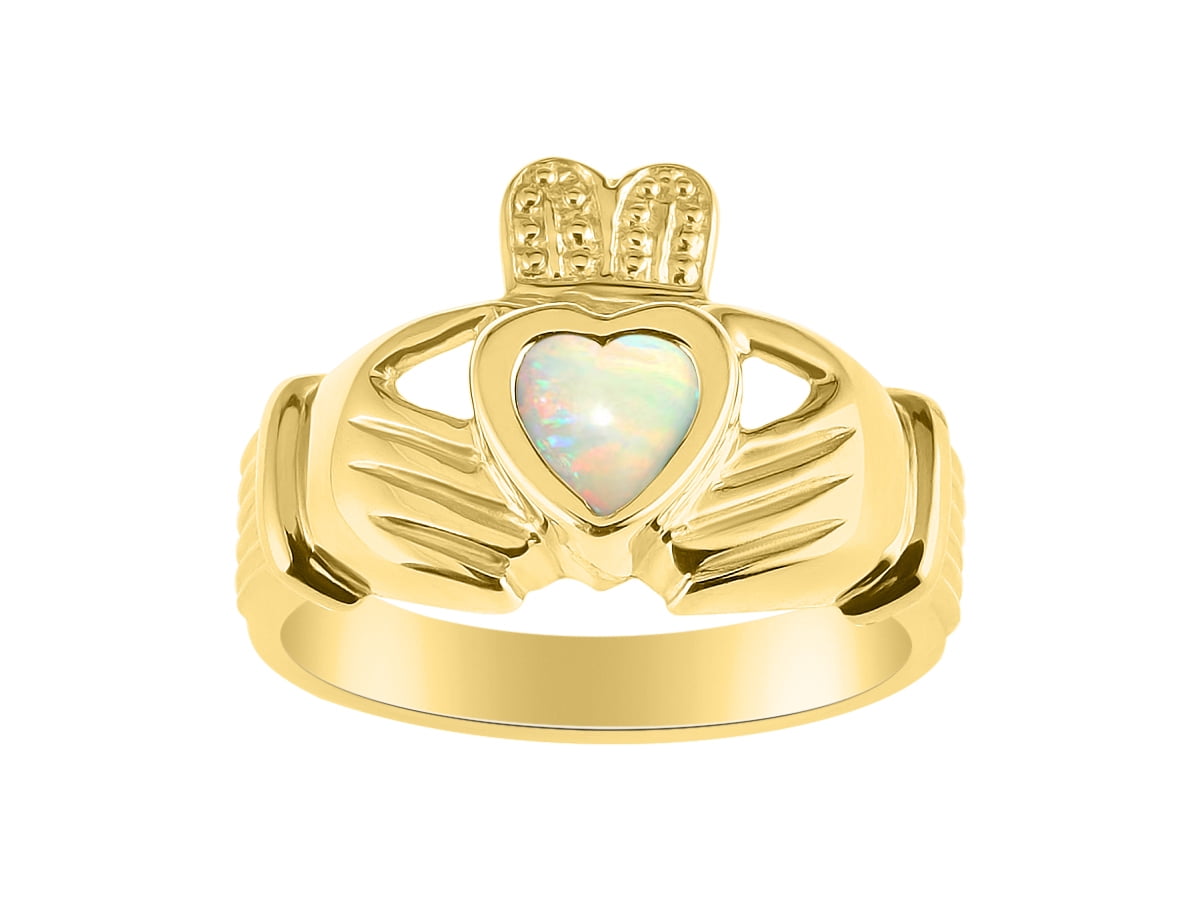 RYLOS Rings 14K Yellow Gold Claddah Love, Loyalty & Friendship Heart ...