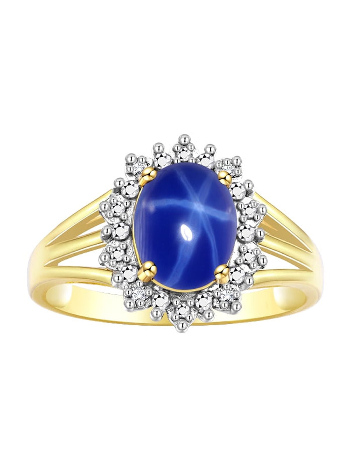 RYLOS Rings for Women 14K Yellow Gold Ring Princess Diana Inspired ...