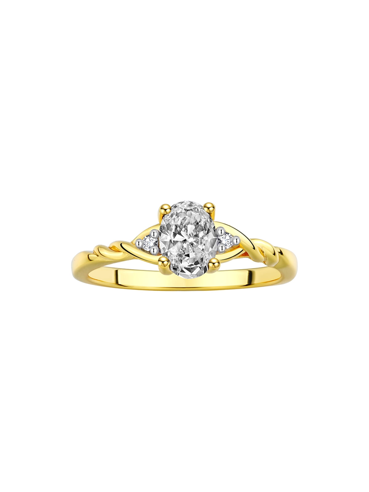 RYLOS Rings for Women 14K Gold Plated Silver Classic Style Birthstone ...