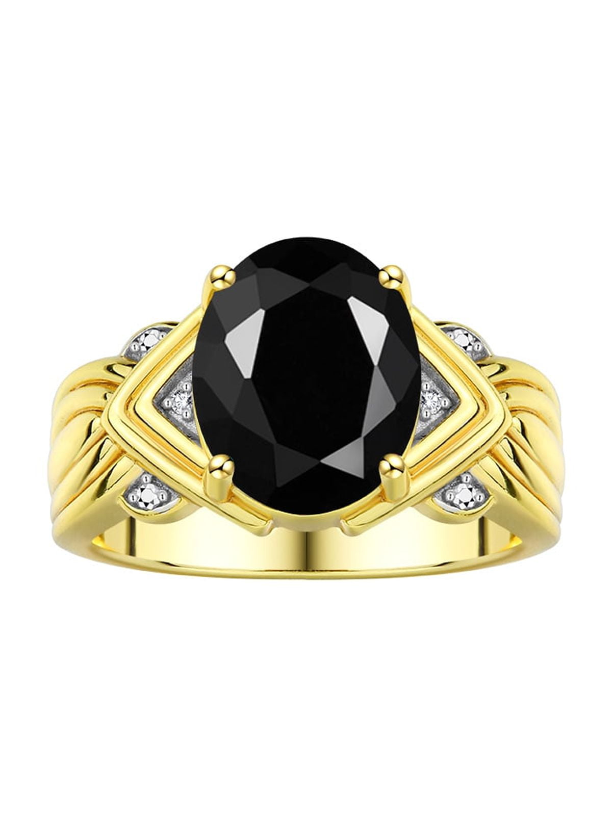 RYLOS Rings for Women 14K Gold Plated Silver Ring 12X10MM Gemstone ...