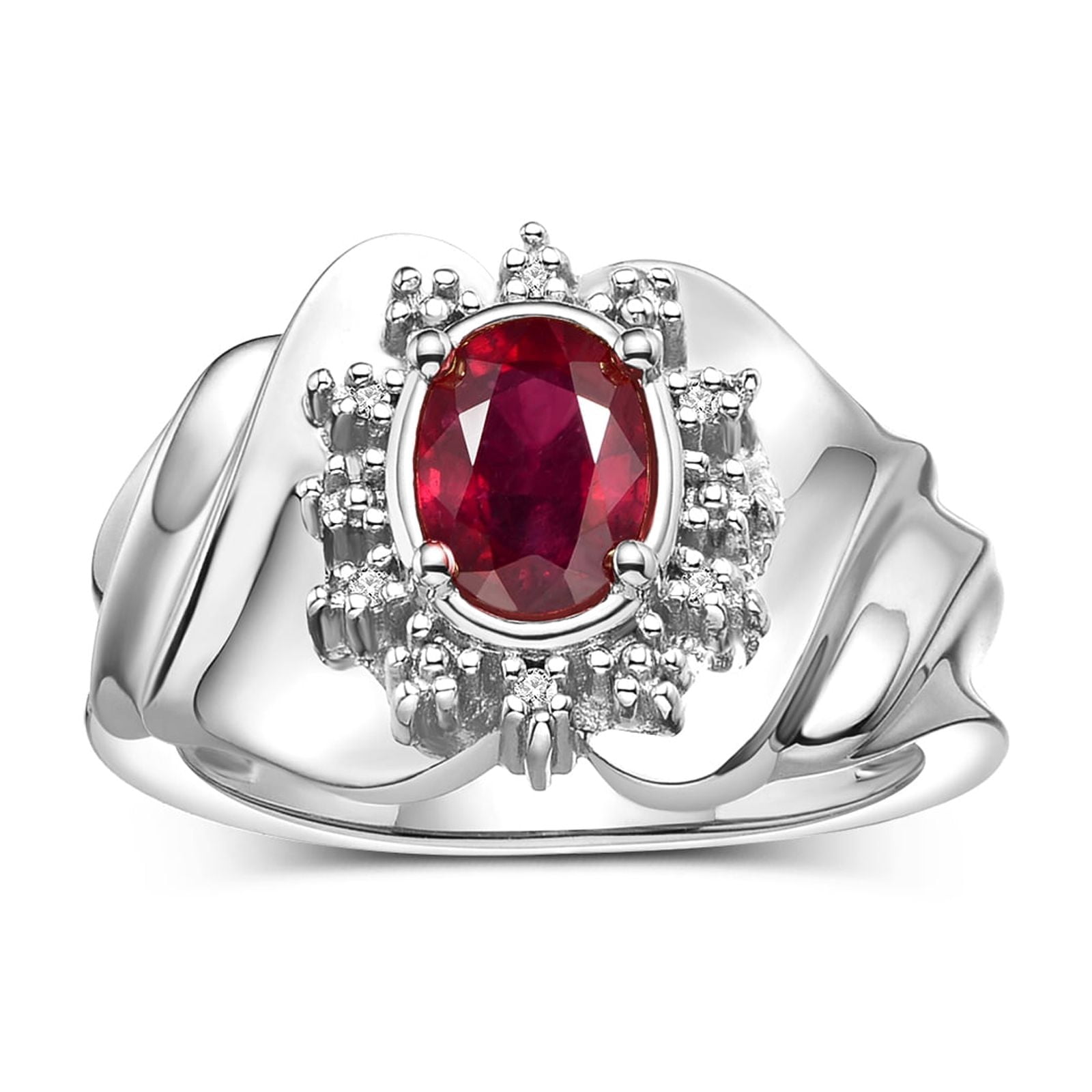 RYLOS Rings for Women Silver Ring with Oval 7X5MM Gemstone & Sparkling ...