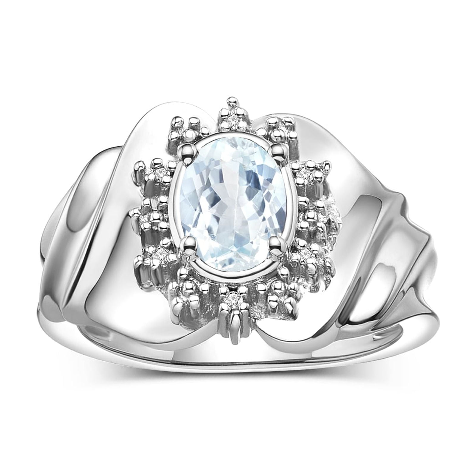 RYLOS Rings for Women Silver Ring with Oval 7X5MM Gemstone & Sparkling ...