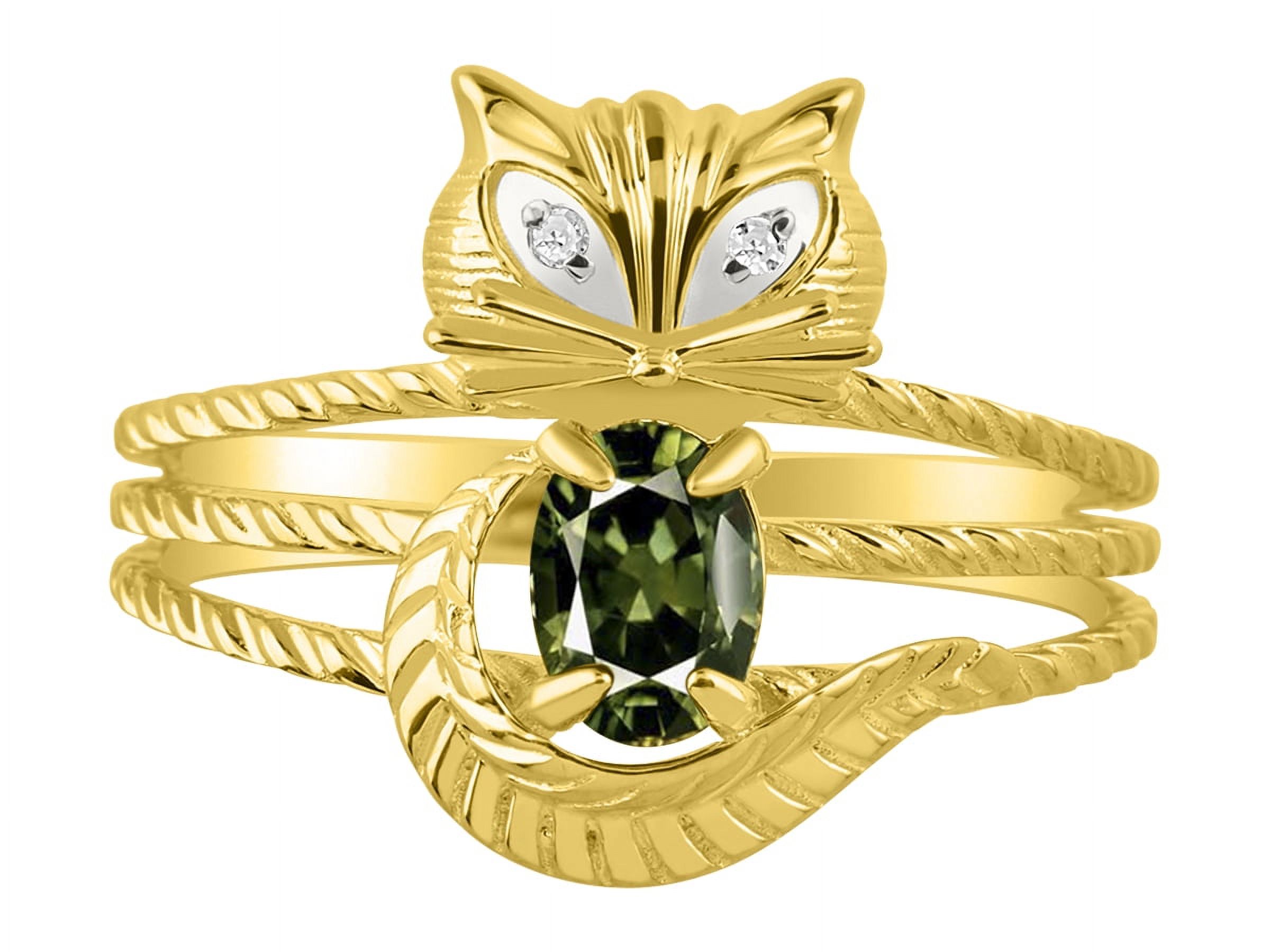 *RYLOS Simply Fun CAT Green Sapphire & Diamond Ring - September ...
