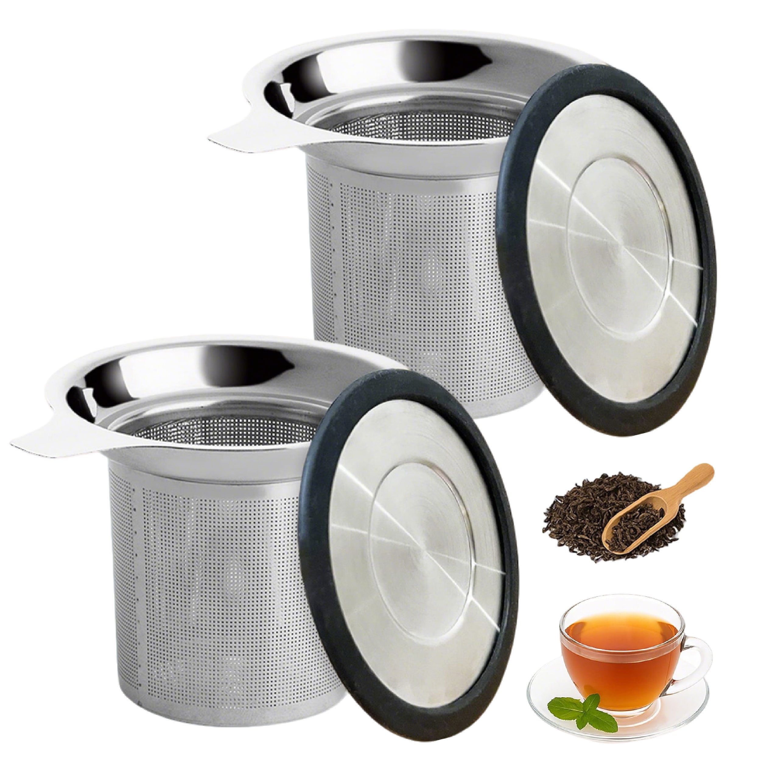 RYLZX 2 Pack Tea Infuser, Extra Fine Mesh Tea Strainer with Silicone ...