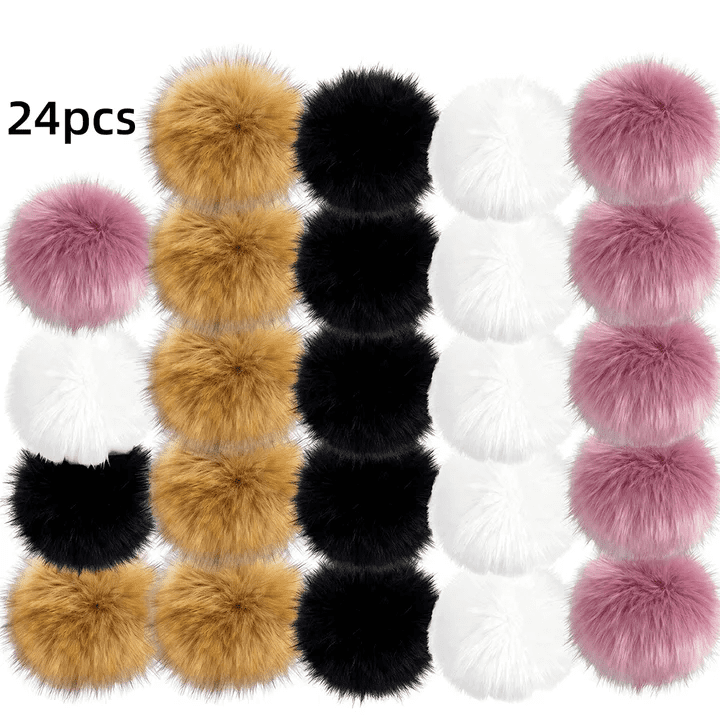 RYLZX 24 Pcs 3.93in Pom Poms Faux Fur Pom Pom Fluffy Pom Pom Balls ...