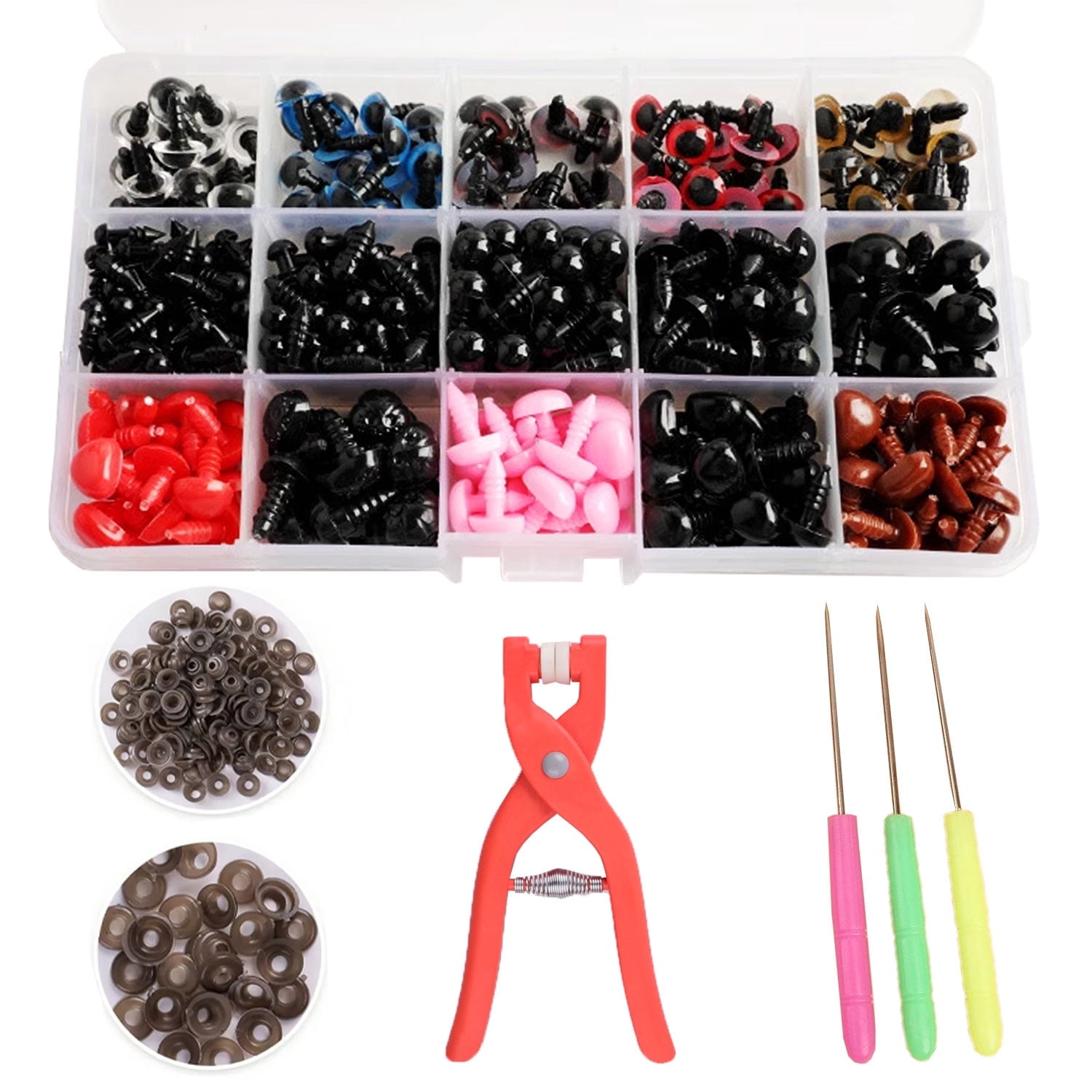 RYLZX 752 Pcs 5-12mm Safety Eyes and Noses for Crochet, Black Plastic ...