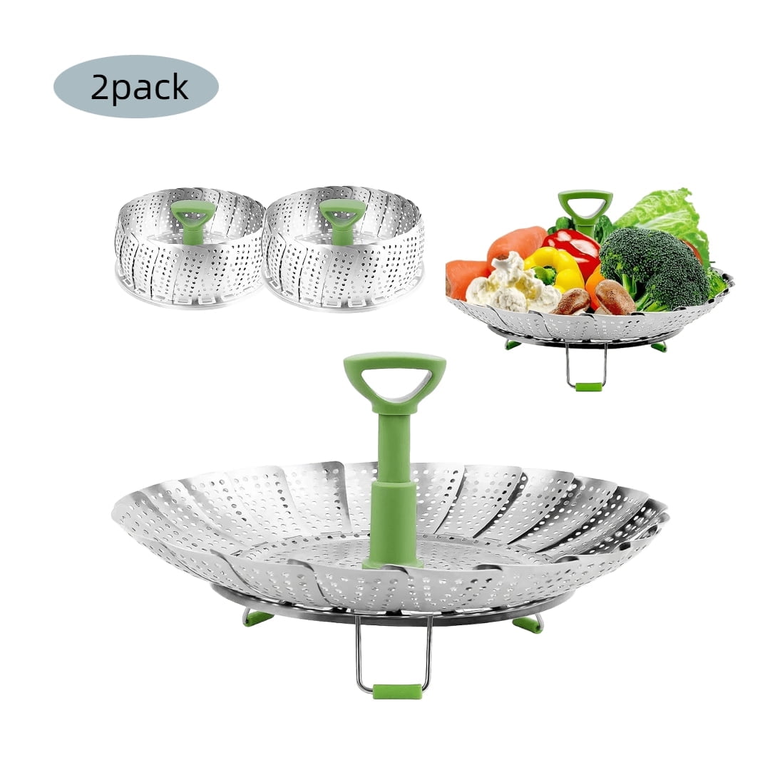 RYLZX 2pcs Vegetable Steamer Basket for Cooking Food, Stainless Steel ...