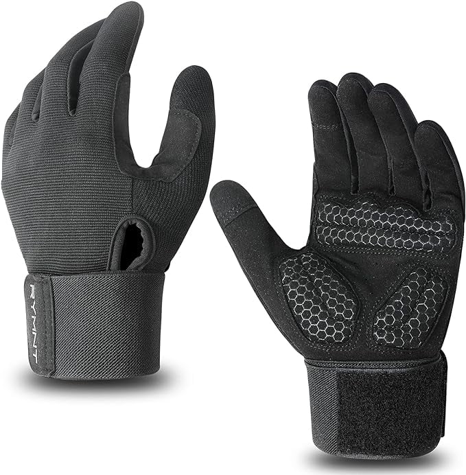 RYMNT Full Fingers Workout Gloves for Men,Padded Weight Lifting Gloves ...