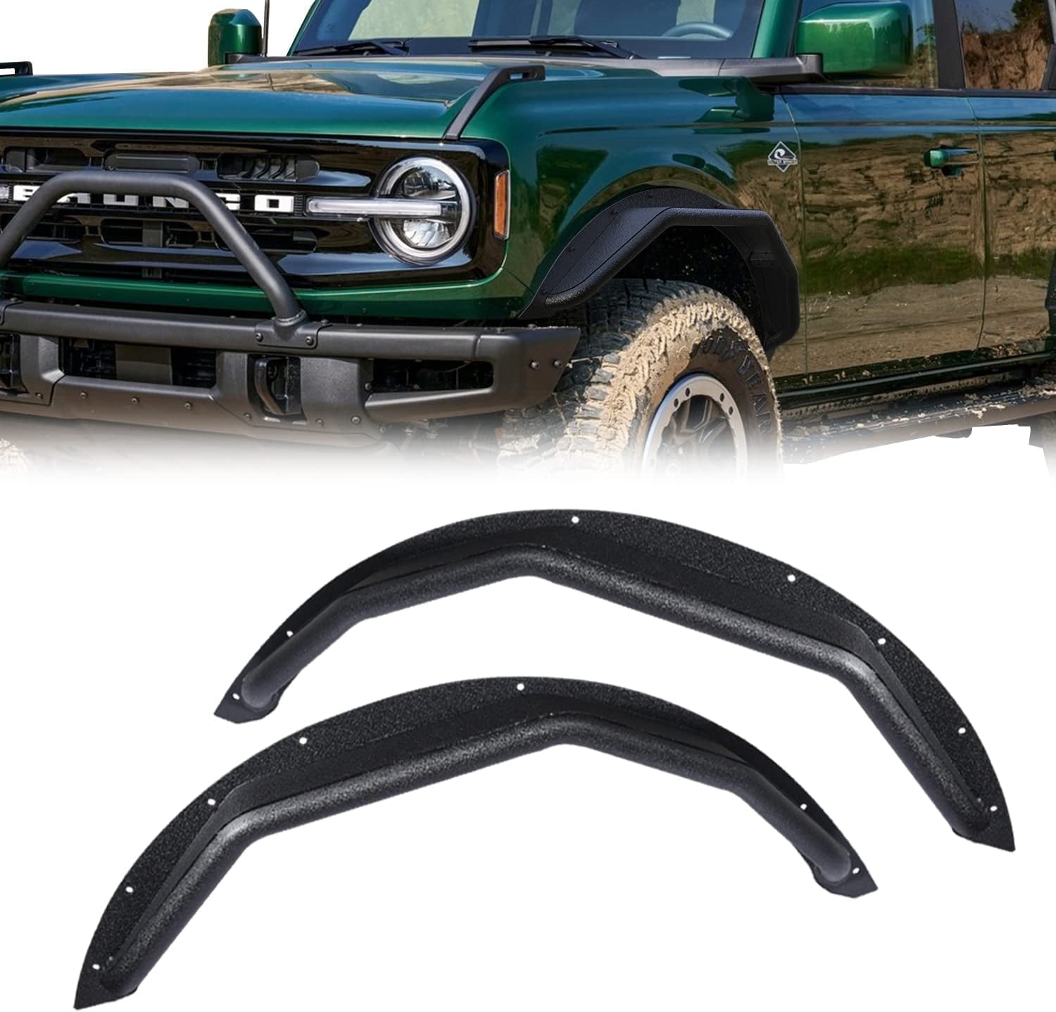 RYNOSKIN Front Fender Flares Compatible with 2021-2025 Ford Bronco 2 ...