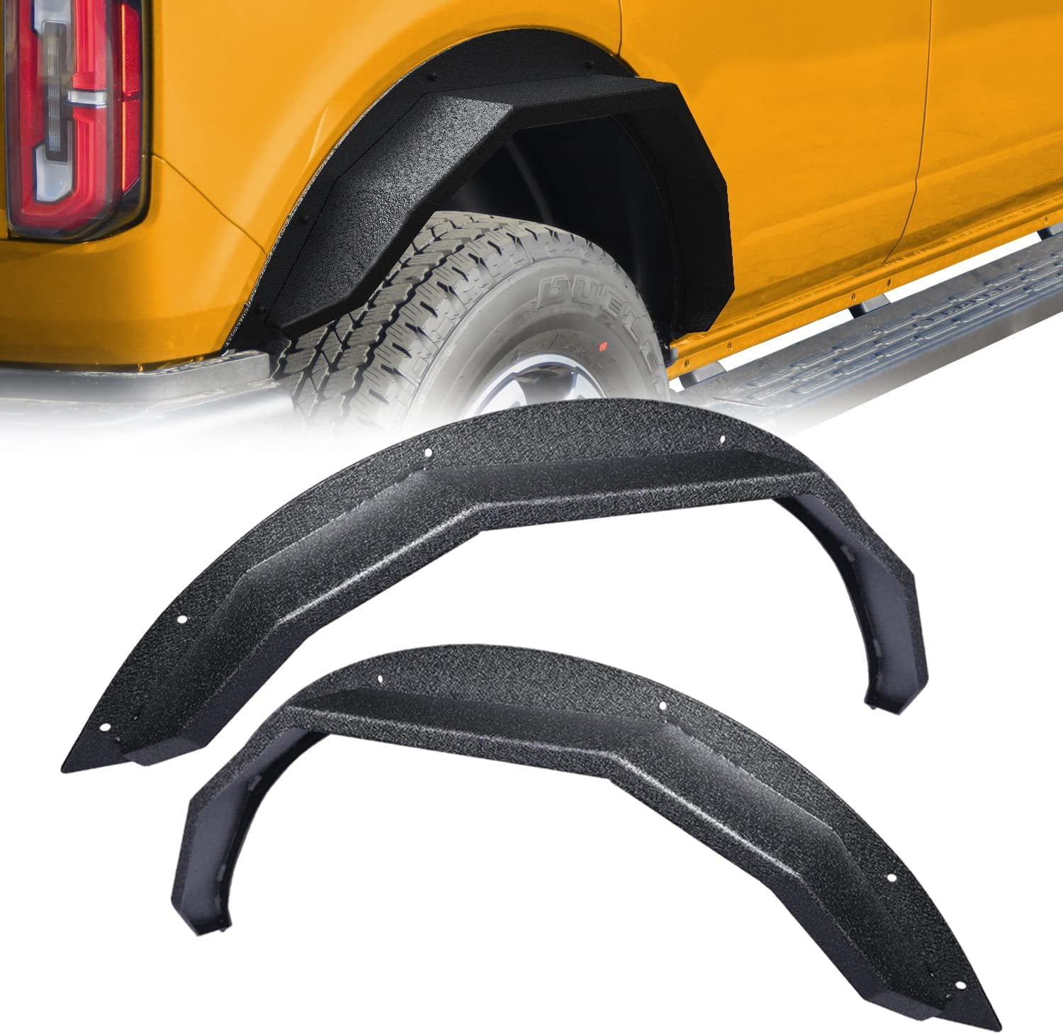 RYNOSKIN Rear Fender Flares Compatible with 2021-2024 Ford Bronco 4 ...