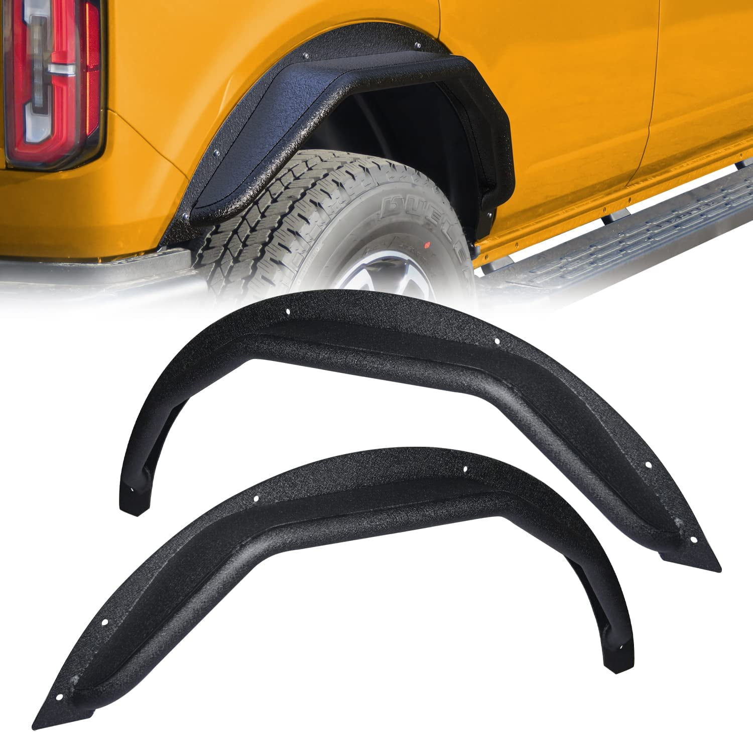 RYNOSKIN Rear Fender Flares Compatible with 2021-2024 Ford Bronco 4 ...