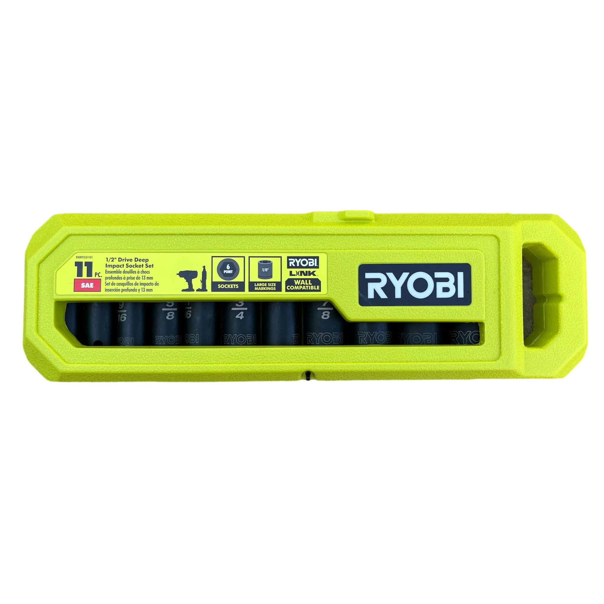 RYOBI 1/2" Drive SAE Deep Impact Socket Set (11-Piece) - Walmart.com