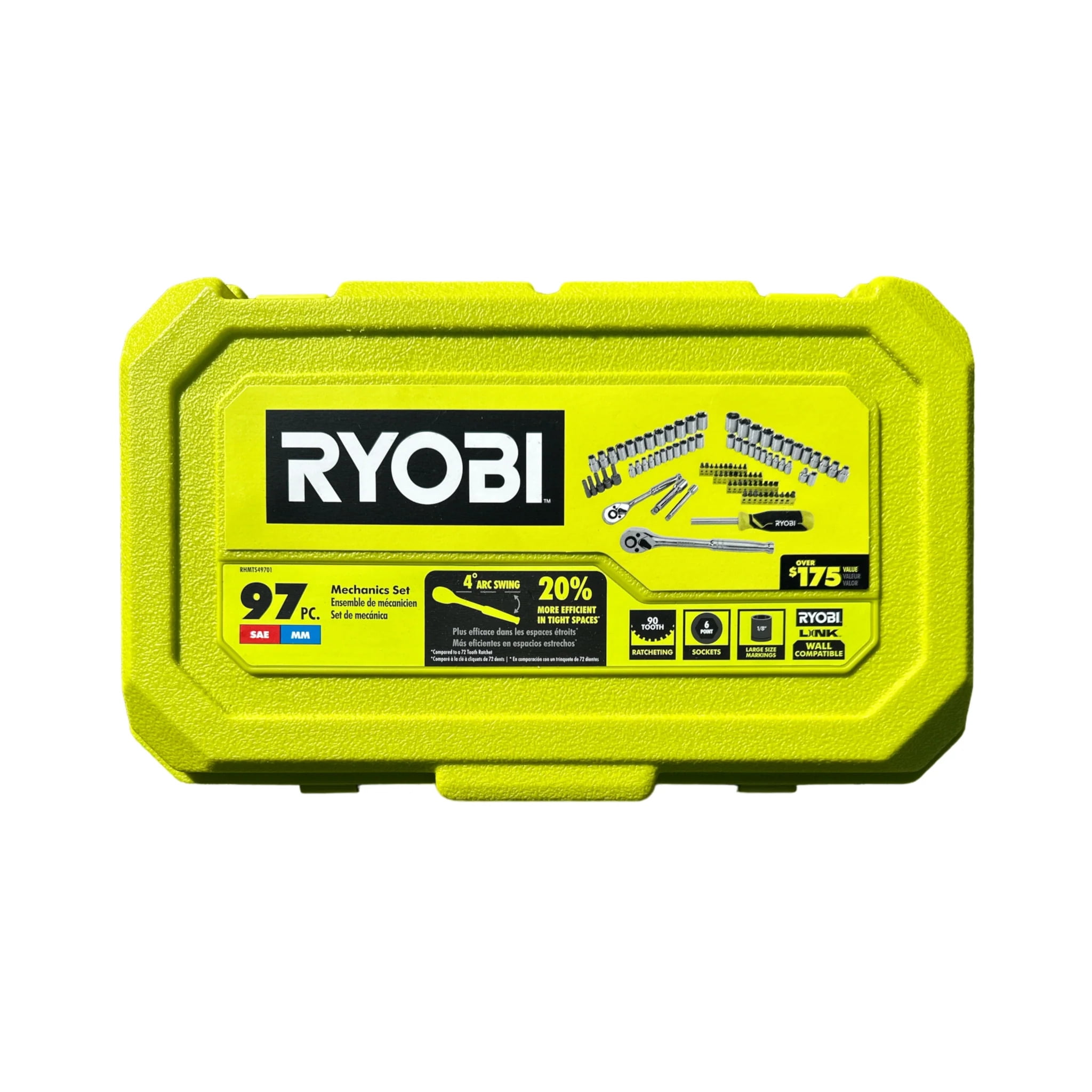 RYOBI 1/4” 3/8" Mechanics Set (97-Piece) - Walmart.com