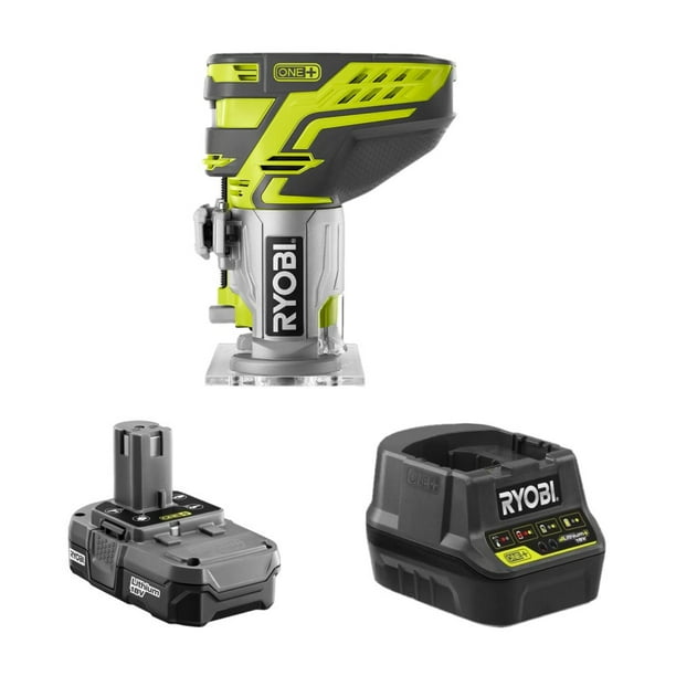 RYOBI 18-Volt P601 Cordless Fixed Base Trim Router Kit with Battery and ...