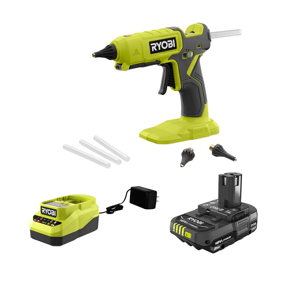 RYOBI 18V ONE+ Dual Temperature Rechargeable Glue Gun Kit with Charger ...