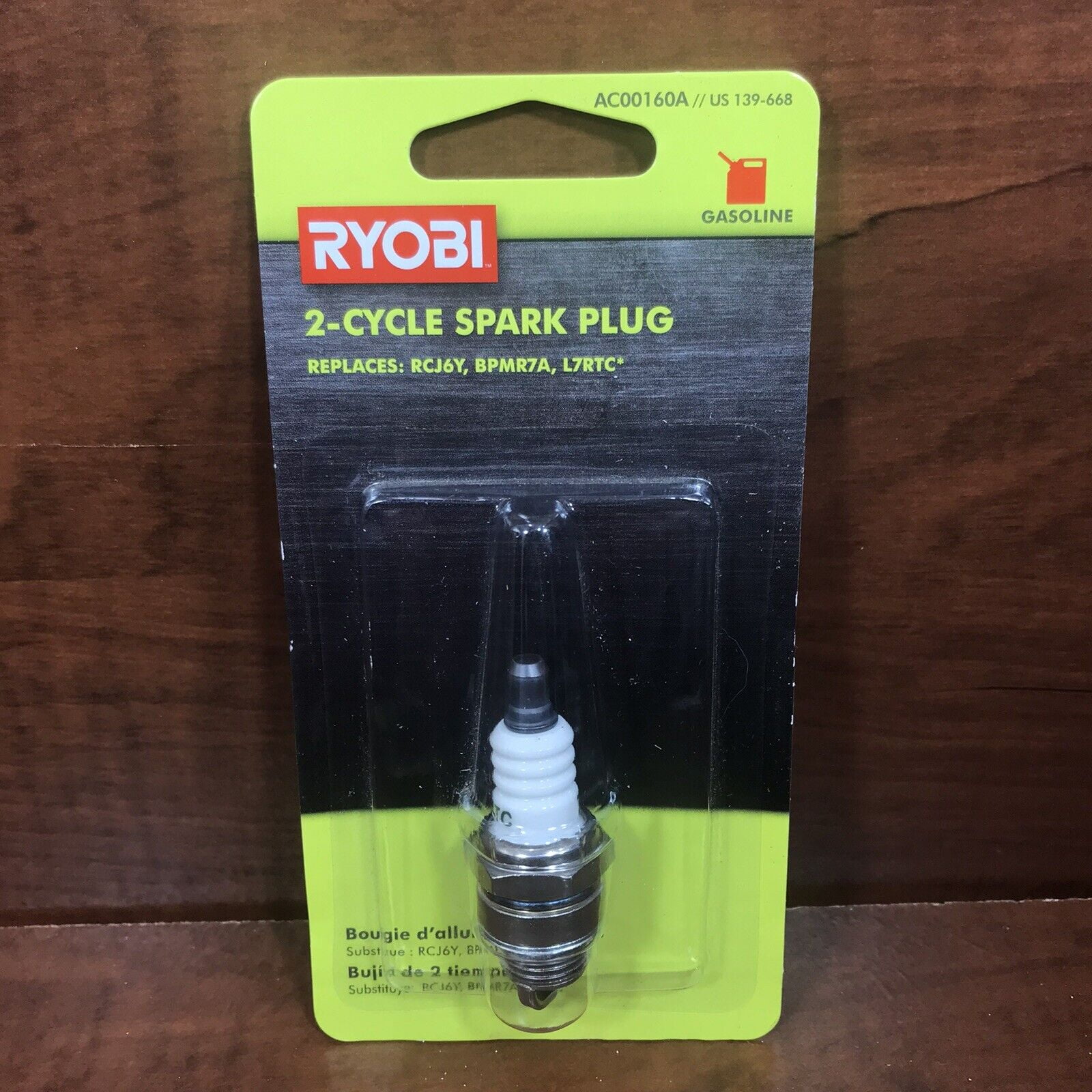 RYOBI 2-Cycle Spark Plug AC00160A 139-668 - Compatible with String Trimmers, Chainsaws, Blowers ...