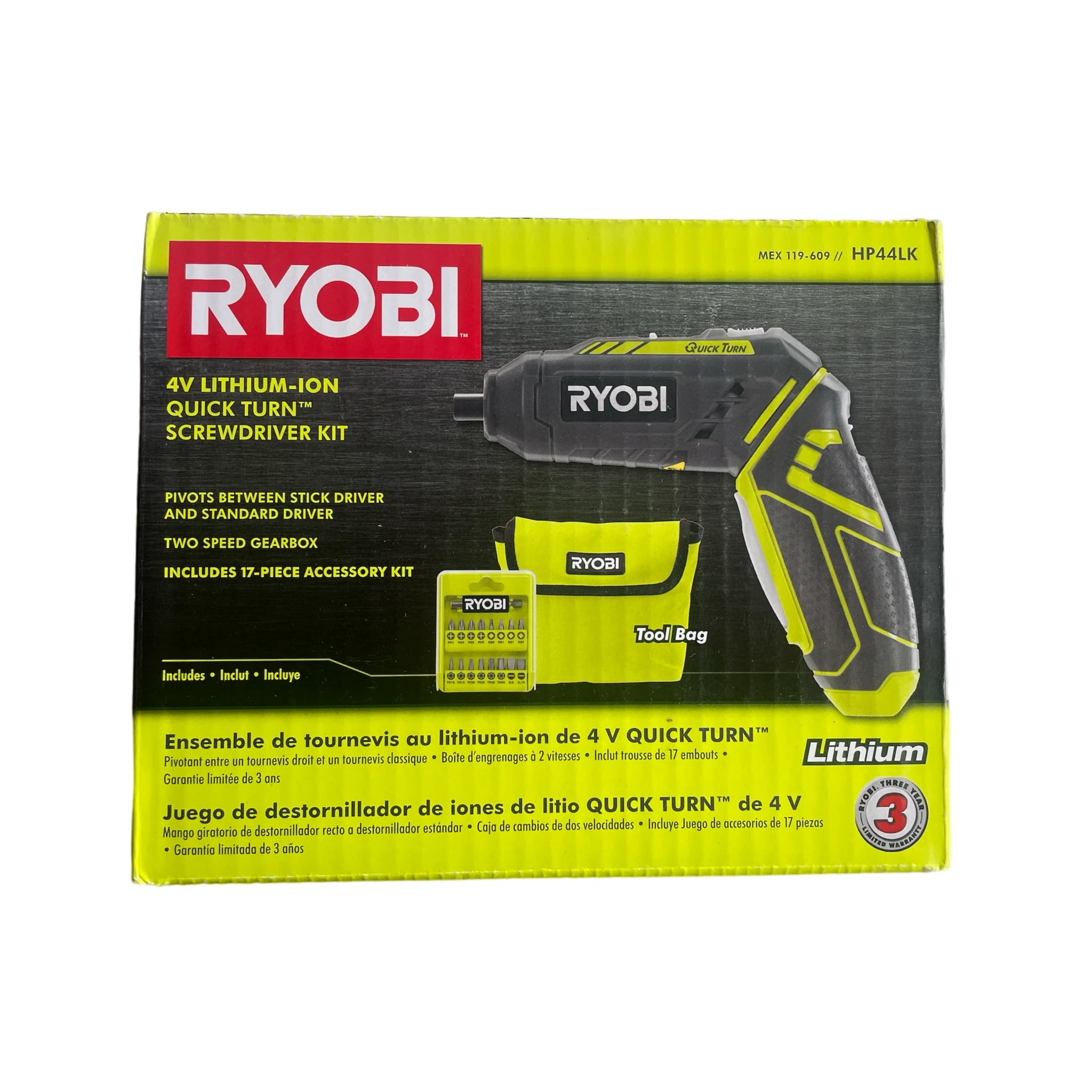 RYOBI 4-Volt QuickTurn Lithium-Ion Cordless 1/4 in. Hex Screwdriver ...