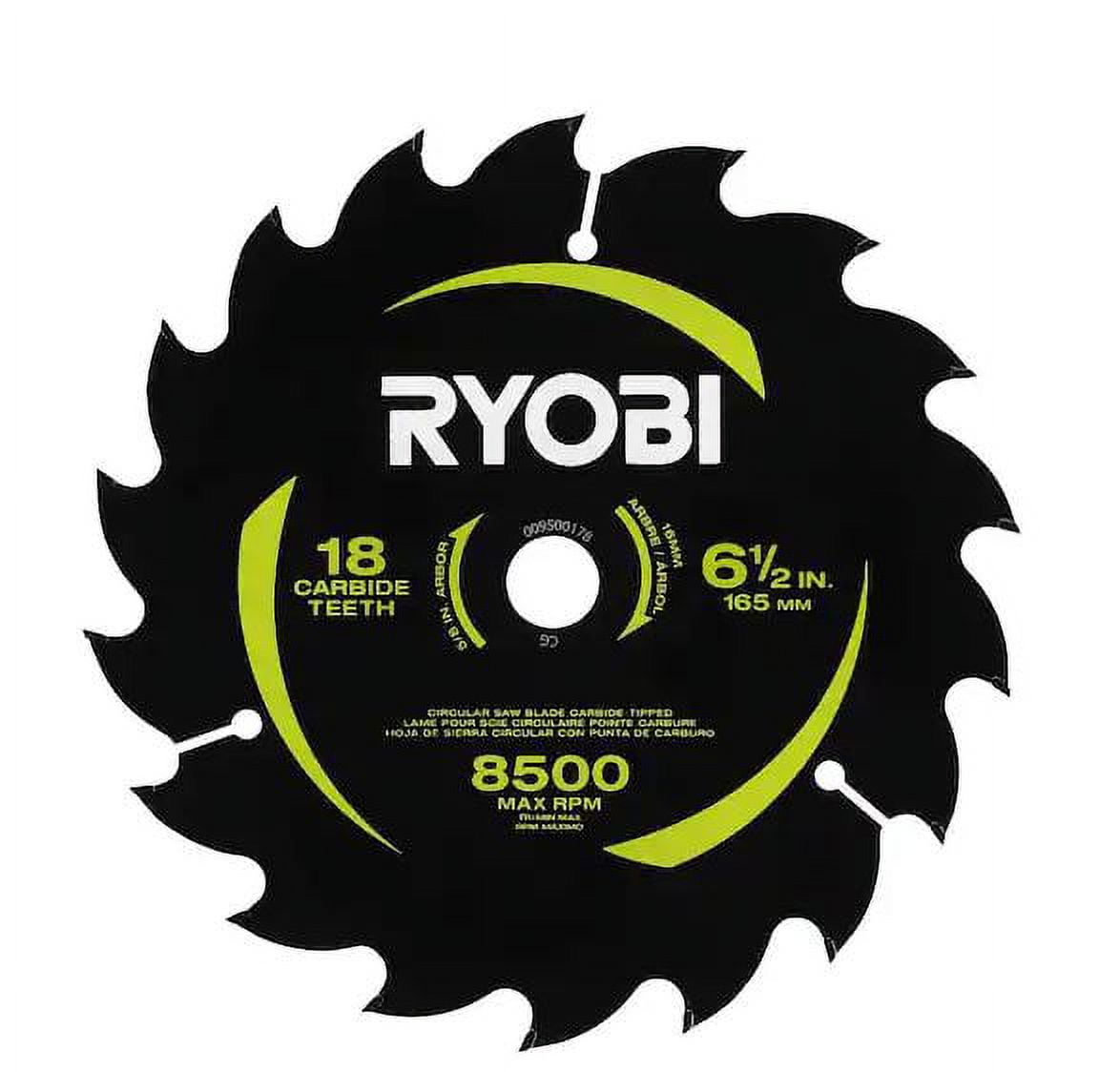 RYOBI 6-1/2 in. 18T Carbide Tipped Thin Kerf Circular Saw Blade ...