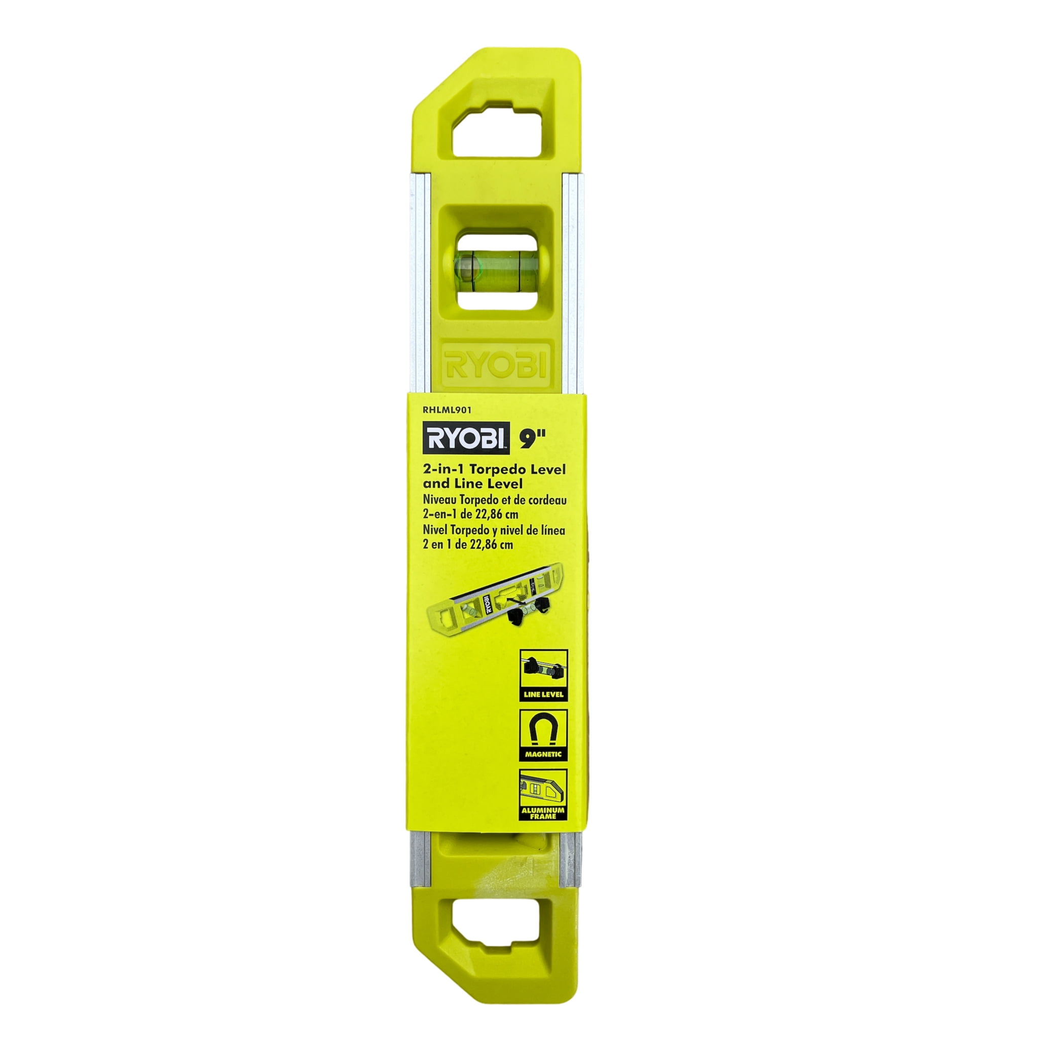 RYOBI 9 in. 3 Vial 2-in-1 Torpedo and Line Level - Walmart.com