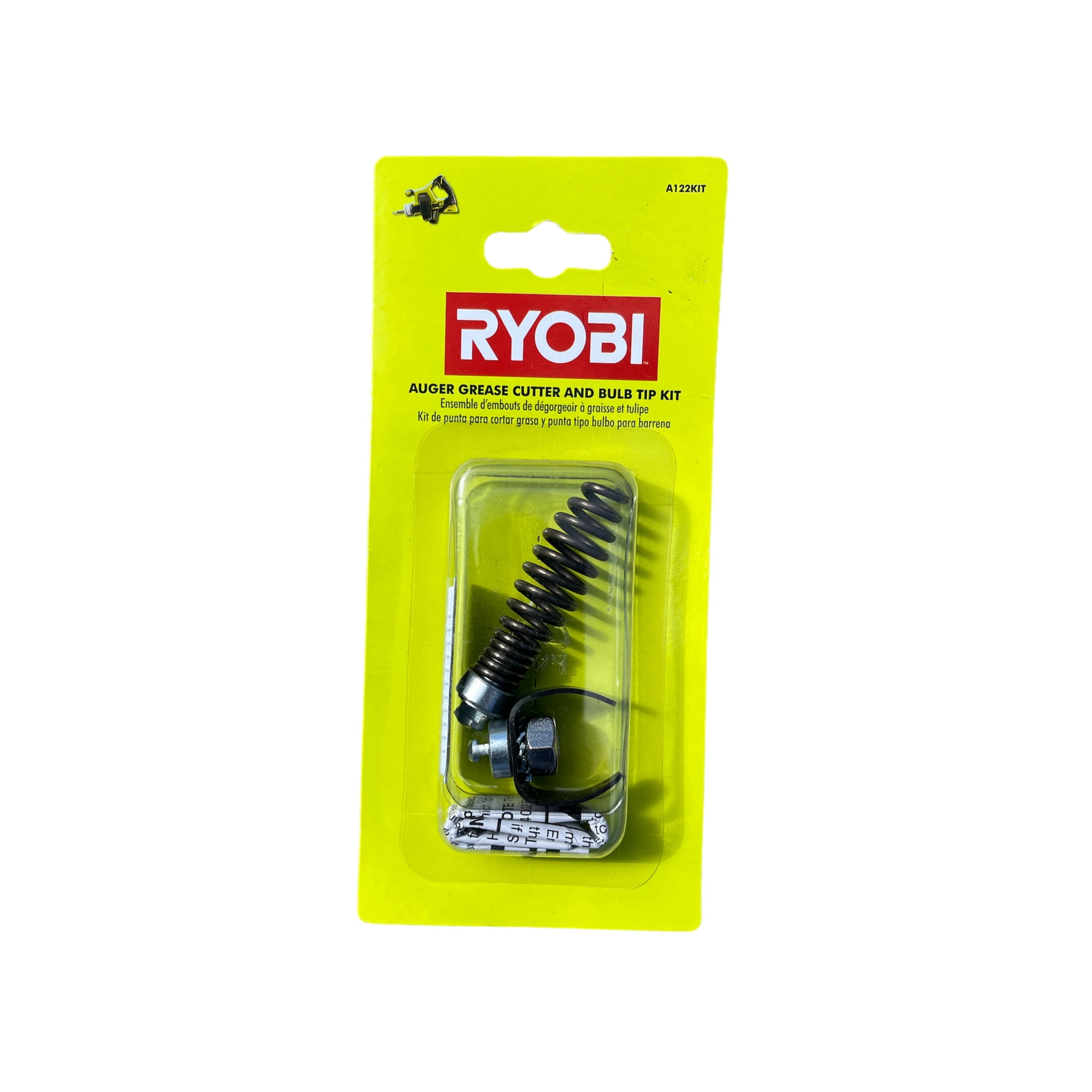 RYOBI A122KIT, 2 in, Manual Drain Snake, Bulb Tip - Walmart.com