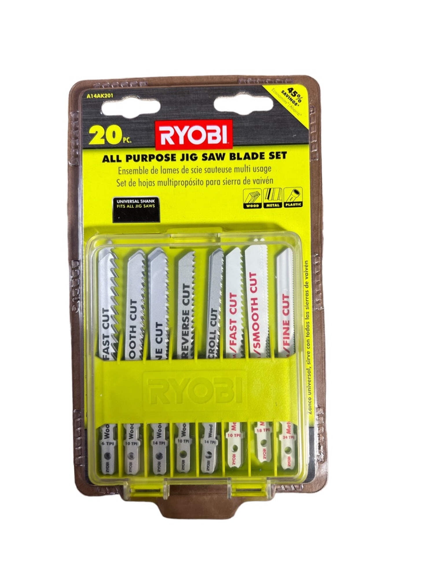 RYOBI All Purpose Jig Saw Blades, 20-Piece, High Carbon Steel, BiMetal ...