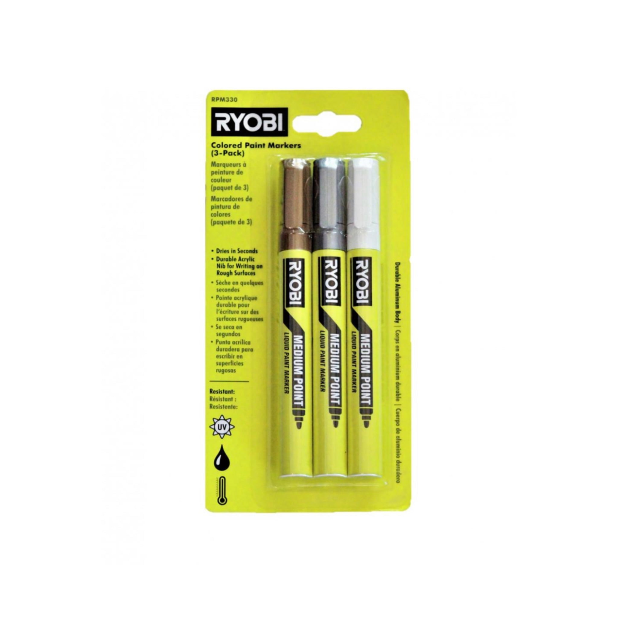 RYOBI Colored Paint Markers (3-Pack) - Walmart.com